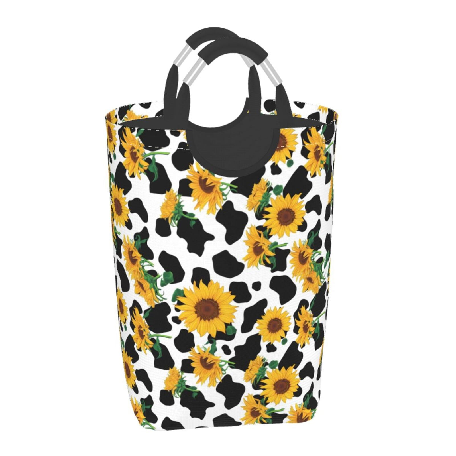 Coaee Cute Cow Print Sunflower A for 50L Laundry Baskets with Handles ...