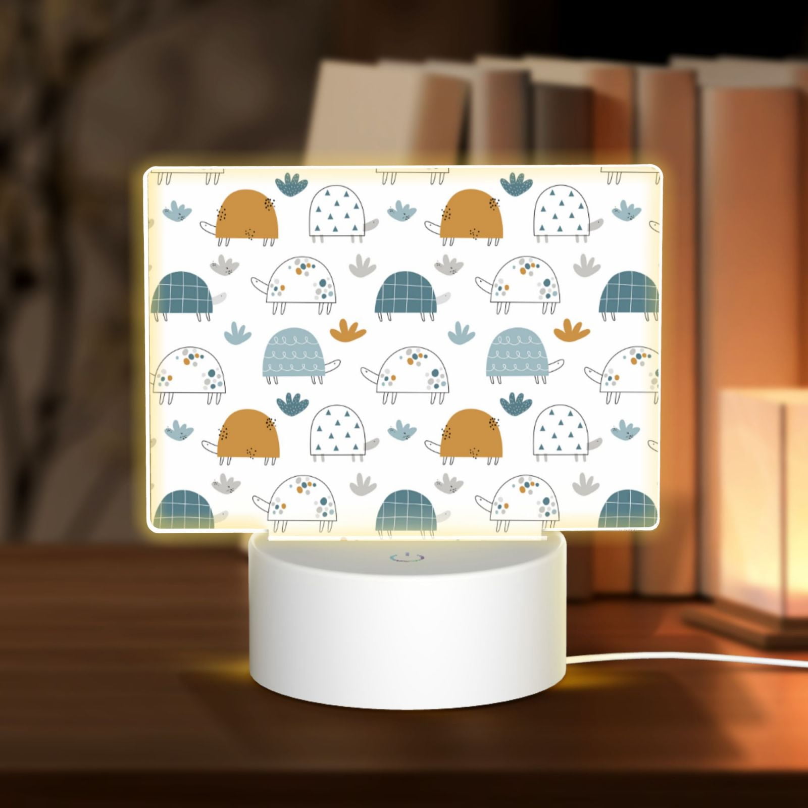 Coaee Cute Doodle Turtles for Rectangular Acrylic LED Desk Lamp 3 Color ...