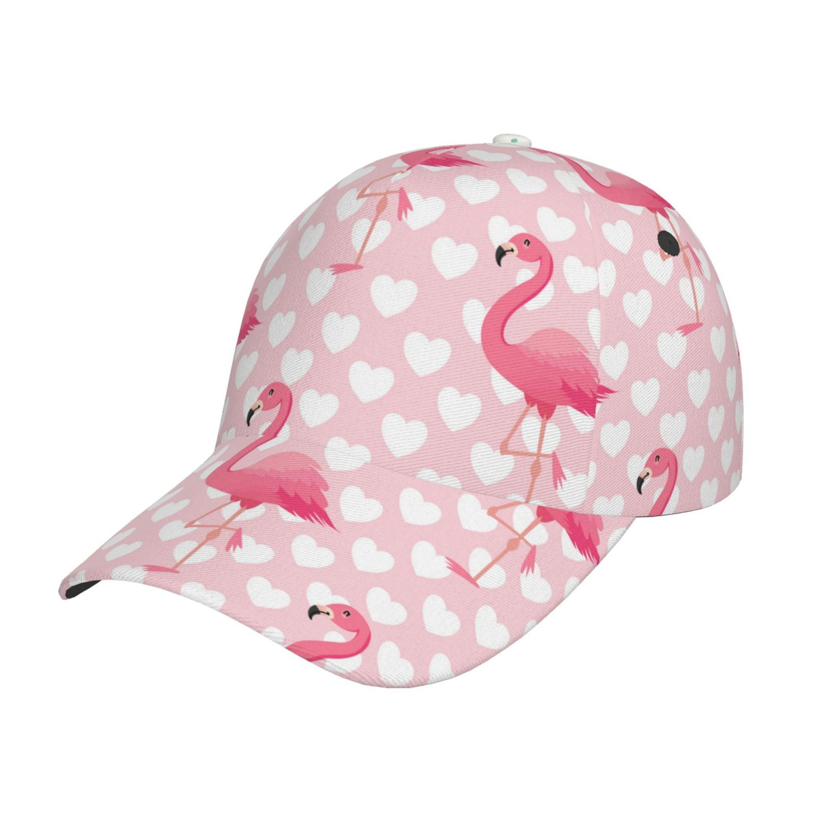 Coaee Cute Flamingo With Heart Adjustable Fashionable Curved Brim ...