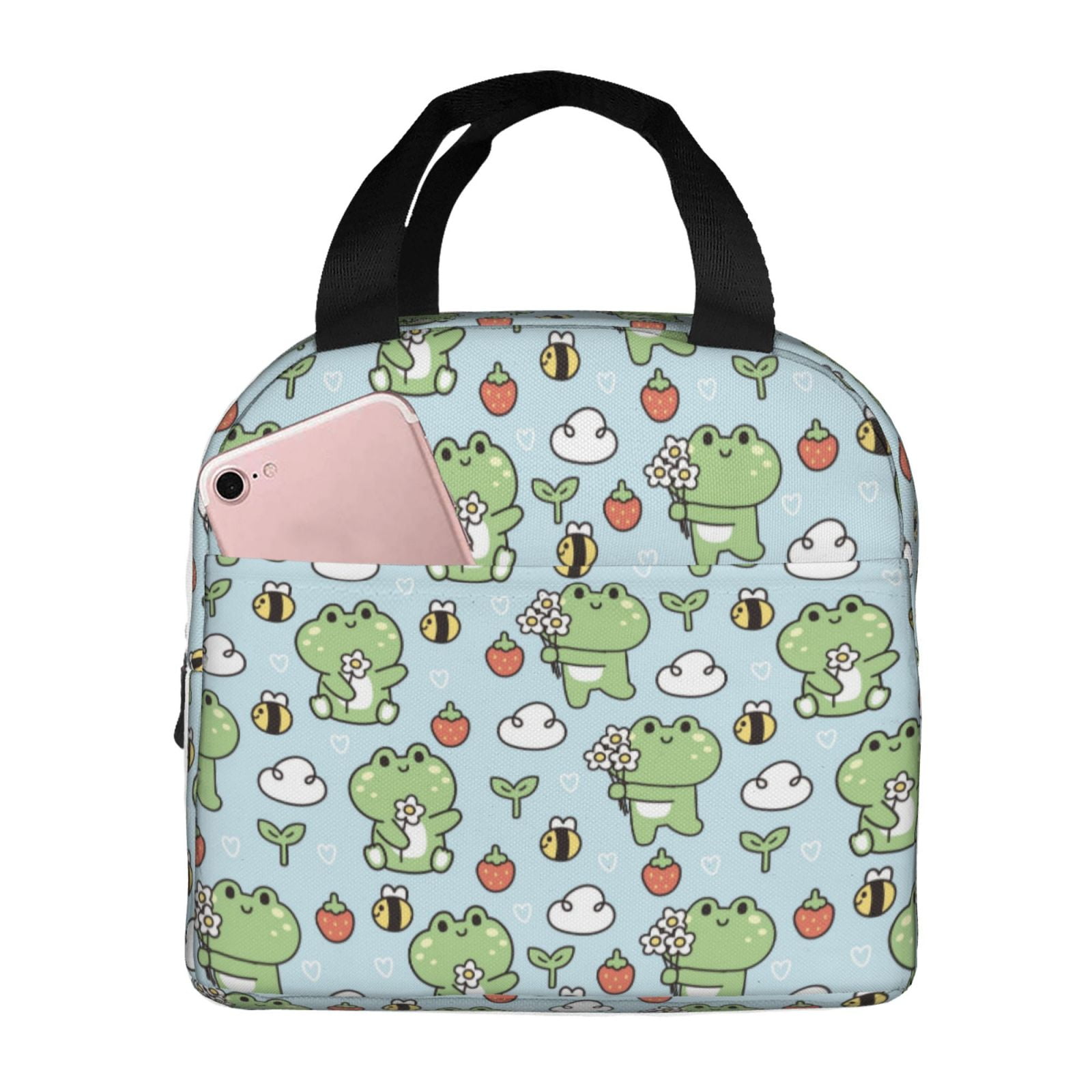 Coaee Cute Floral Frog for Reusable Thermal Soft Leakproof Lunch Box ...