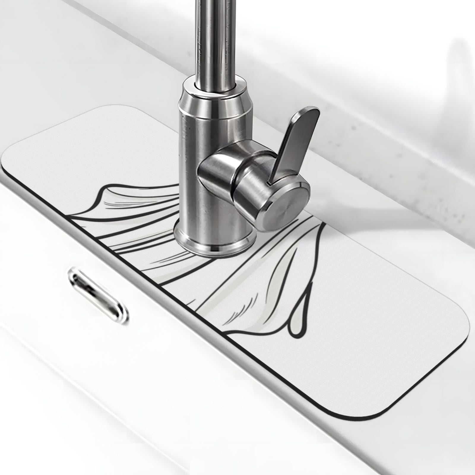 Coaee Cute Ghost Simple Drawing for Kitchen Sink Splash Guard Sink ...