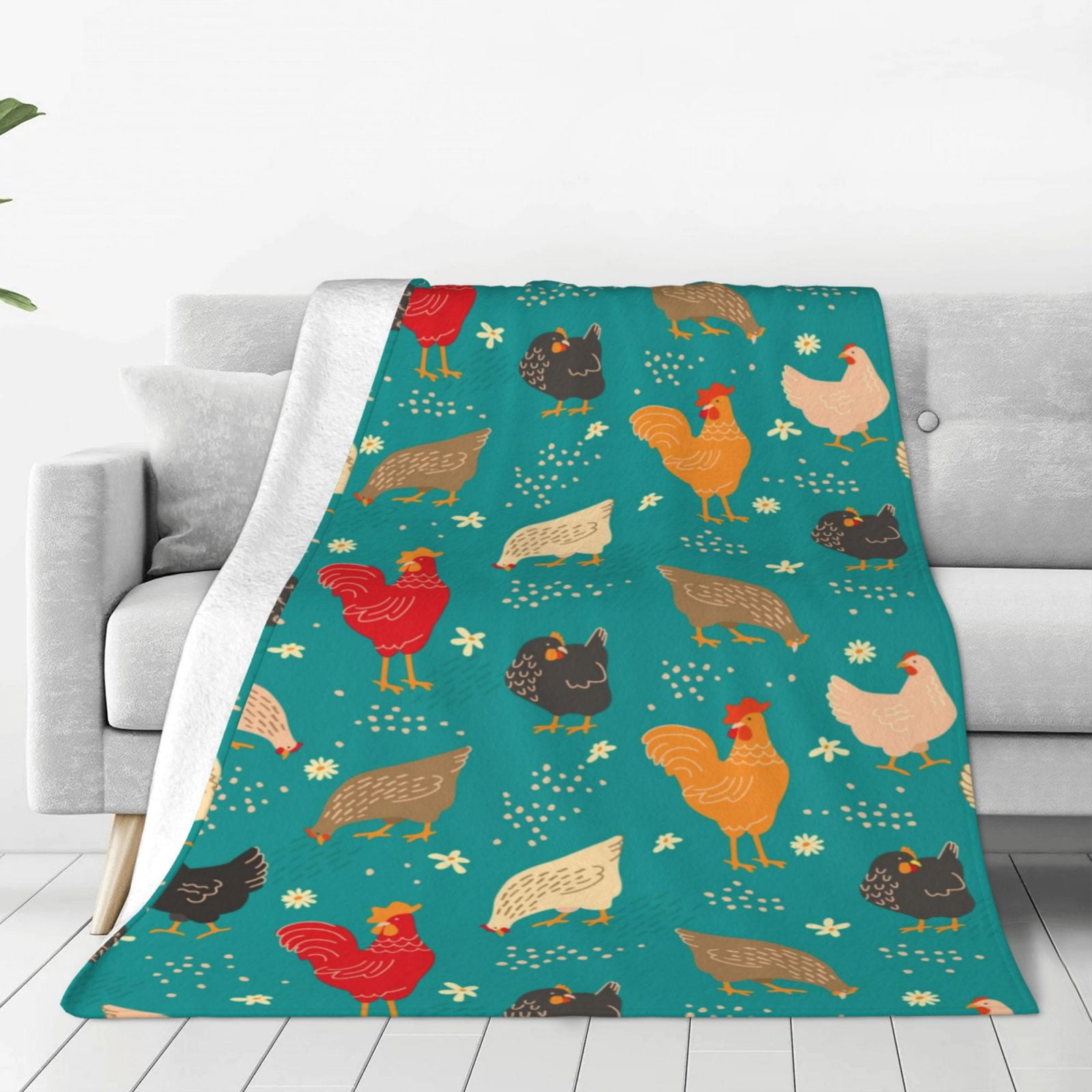 Coaee Cute Hens And Rooster for Ultra-Soft Micro Fleece Blanket Throw ...