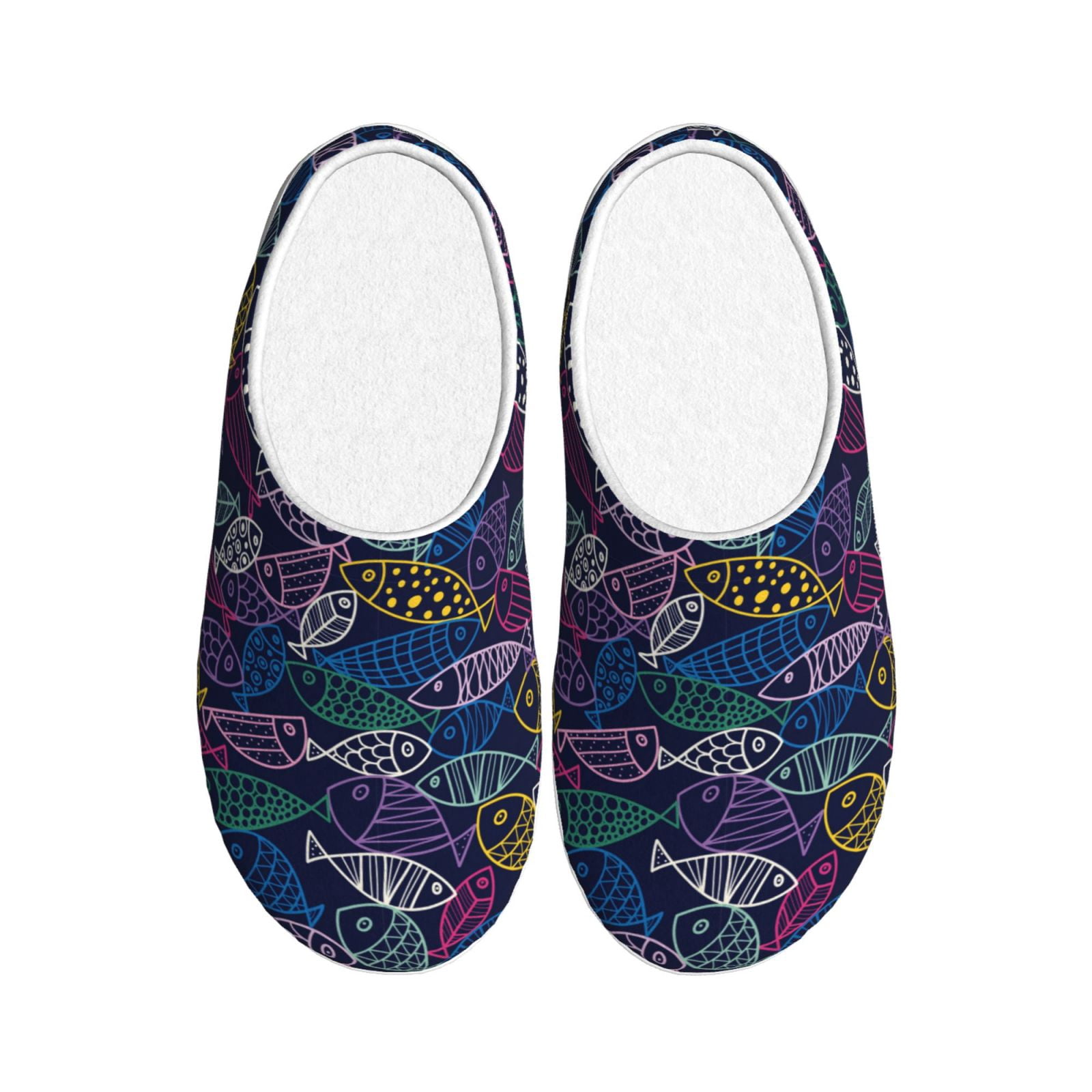 Coaee Cute Line Fish for Mens Slippers Indoor Slip On Shoes Slippers ...