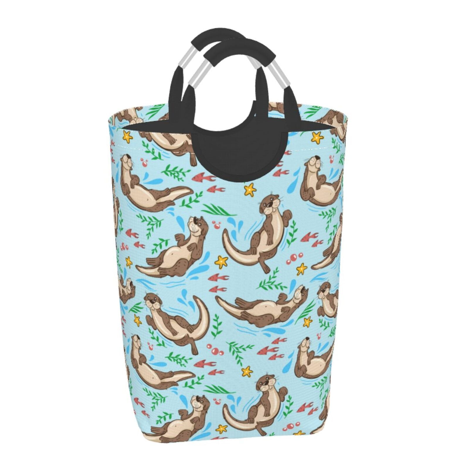 Coaee Cute Otters for 50L Laundry Baskets with Handles, Collapsible ...