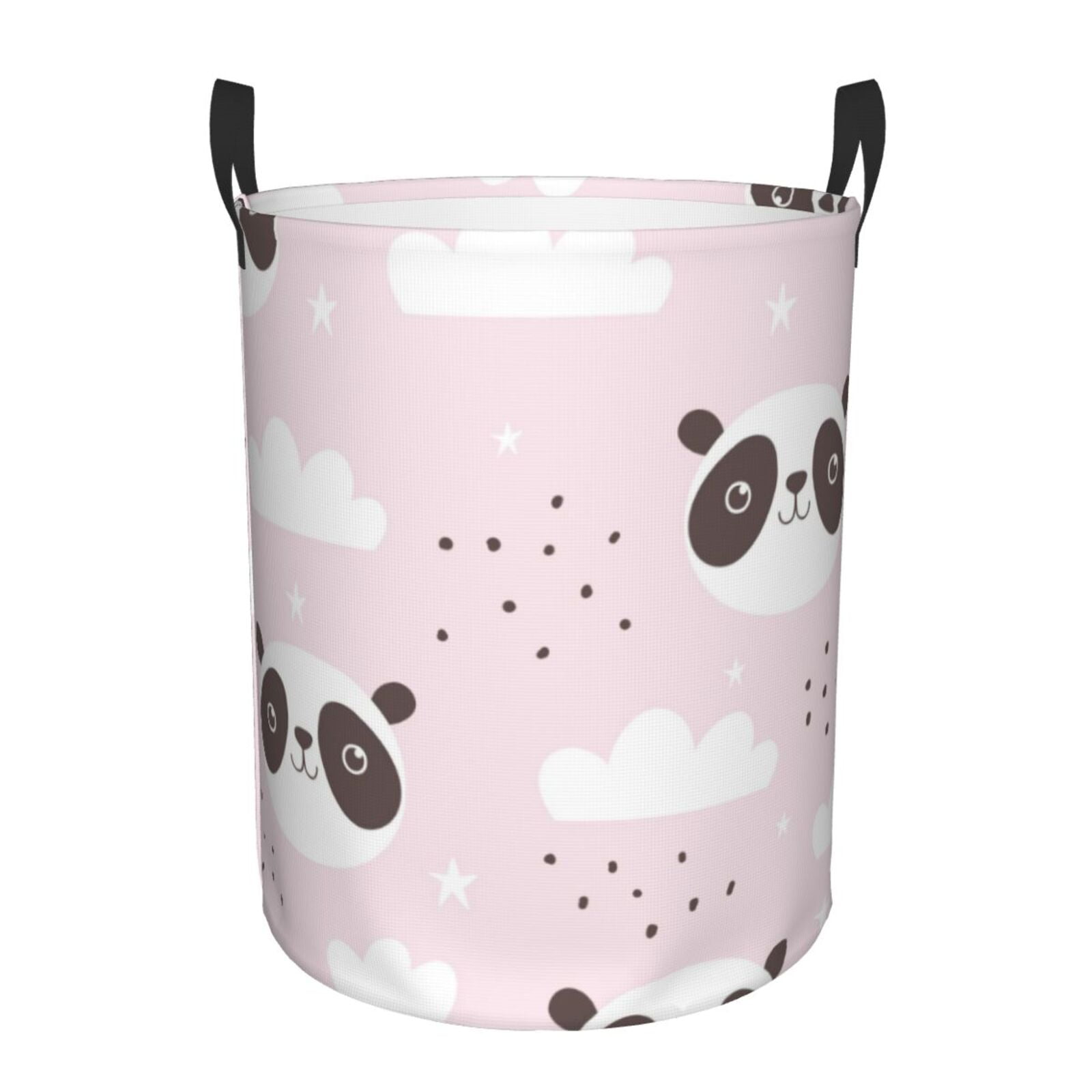 Coaee Cute Panda Laundry Basket with Handle, Waterproof Round ...