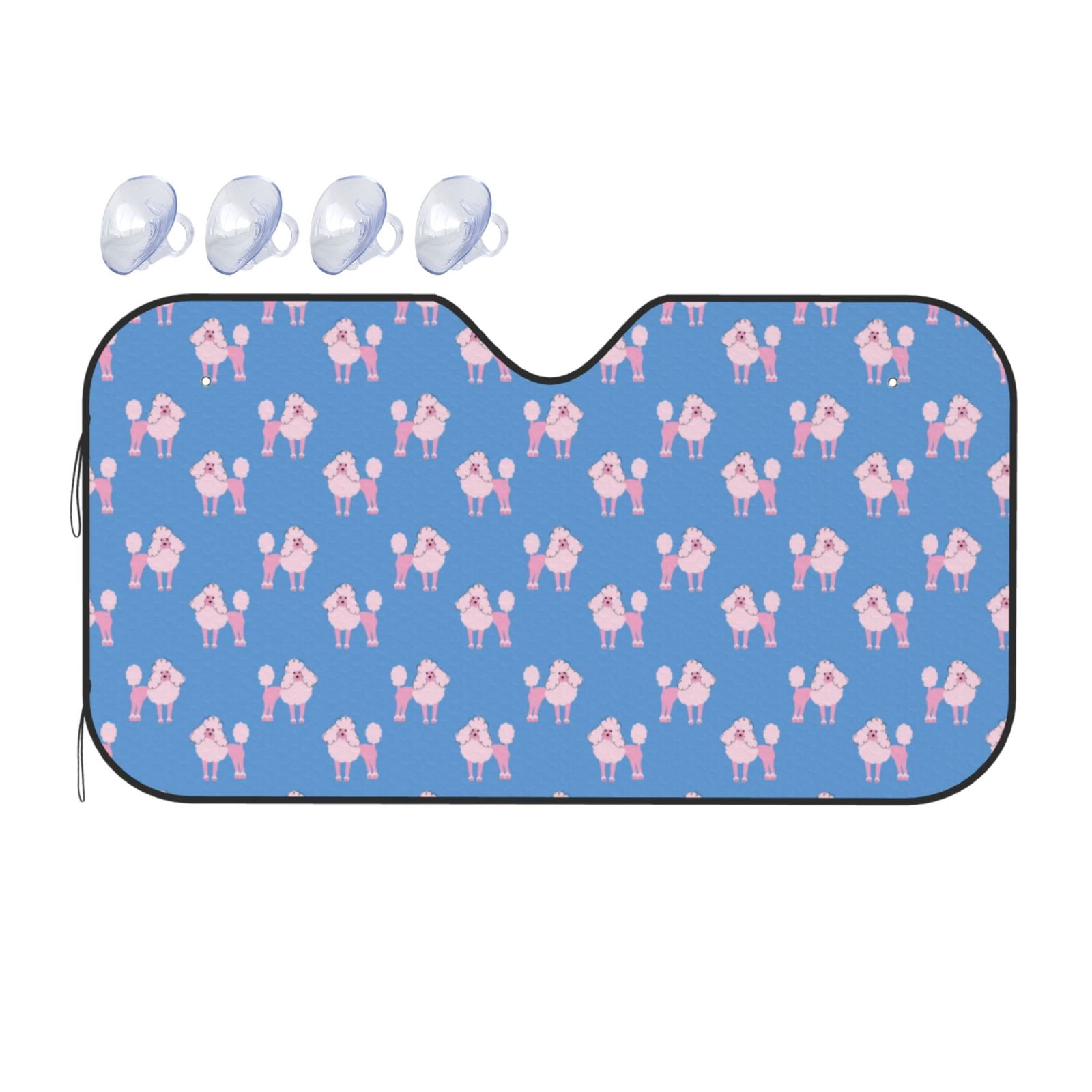 Coaee Cute Poodle Dog for Car Sunshade Windshield Sun Shade Reflect UV ...