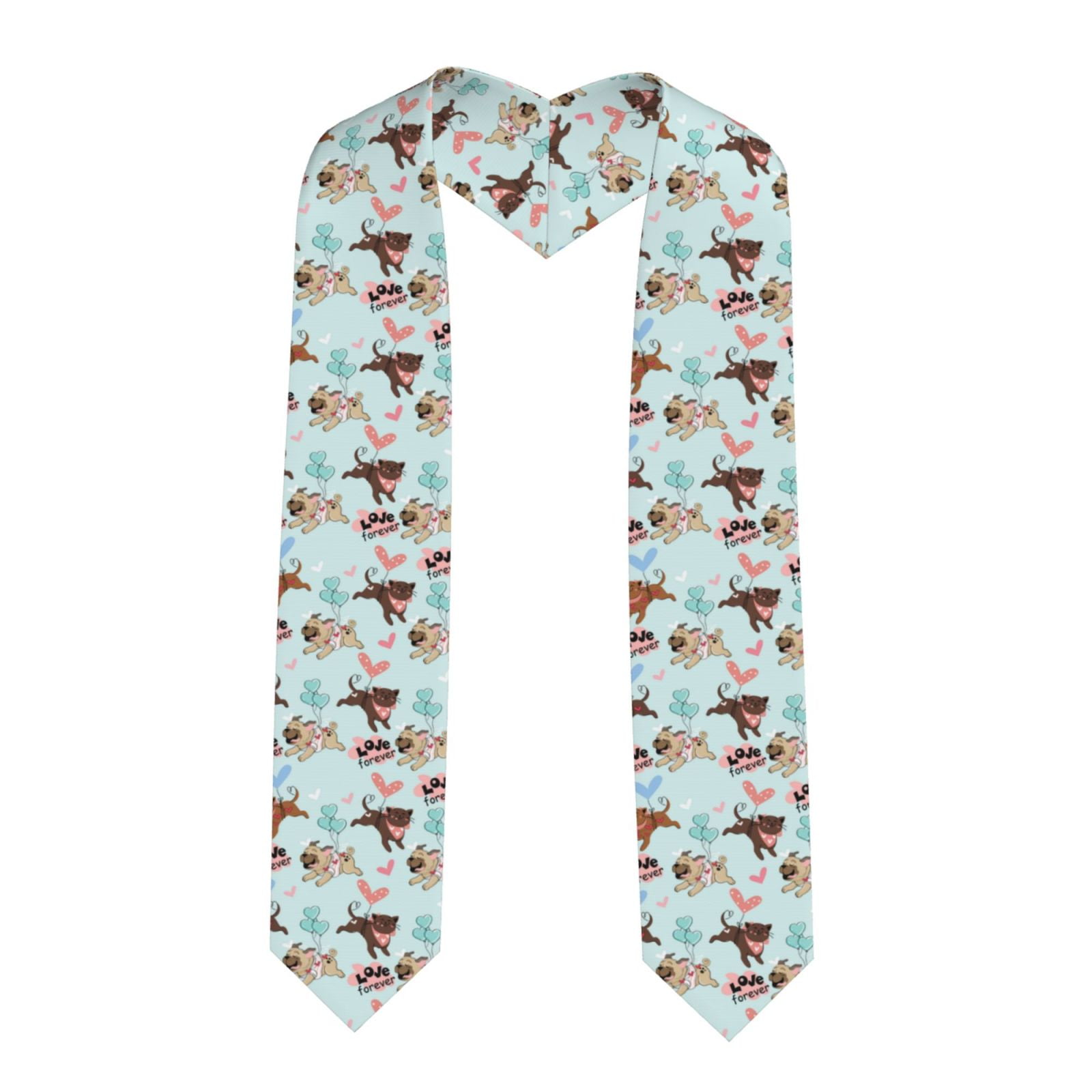 Coaee Cute Pug Dogs Graduation Stole, Unisex, 72" Long Graduation Stole ...