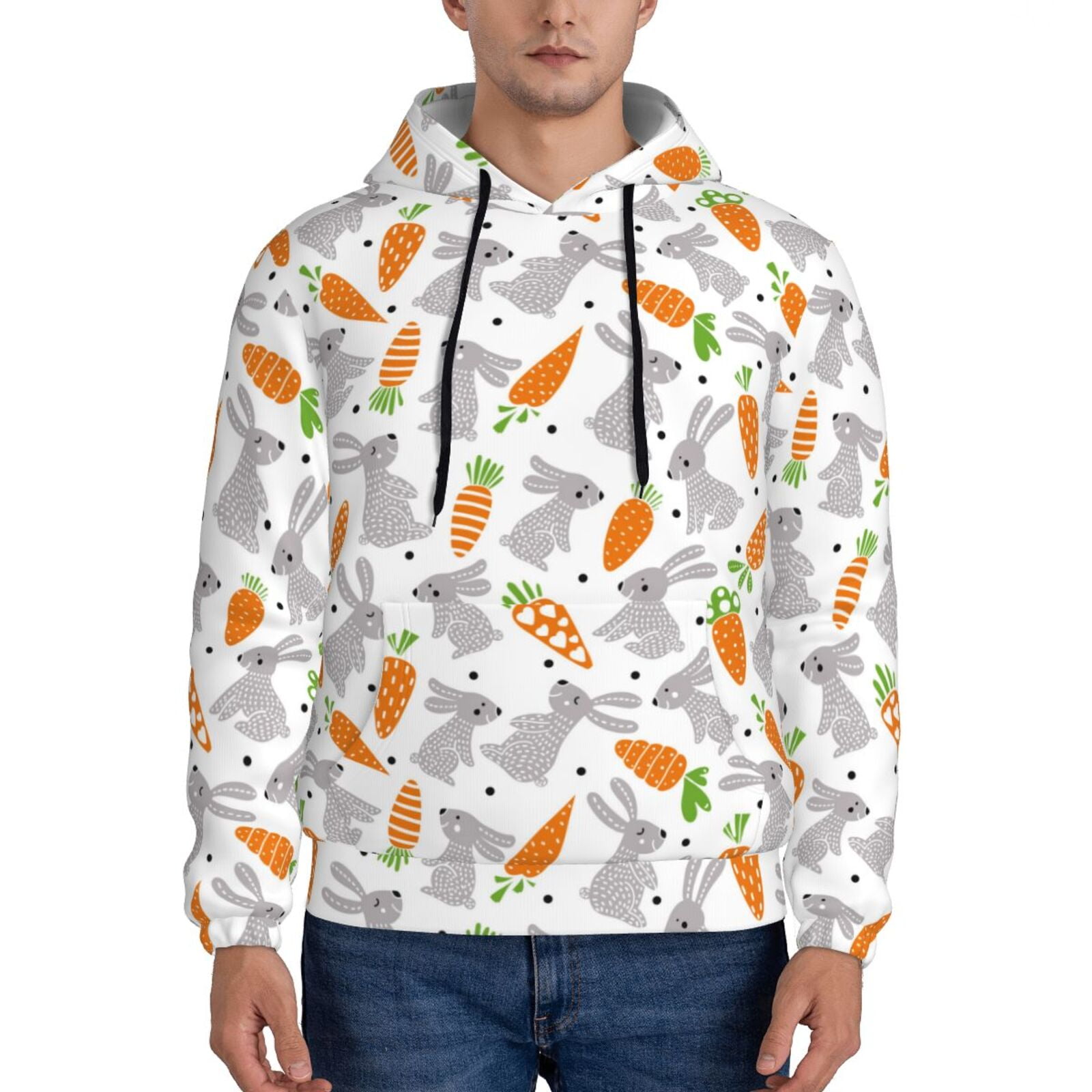 Coaee Cute Rabbit for Adult Hoodie Pullover Sweatshirt for Men Hooded ...