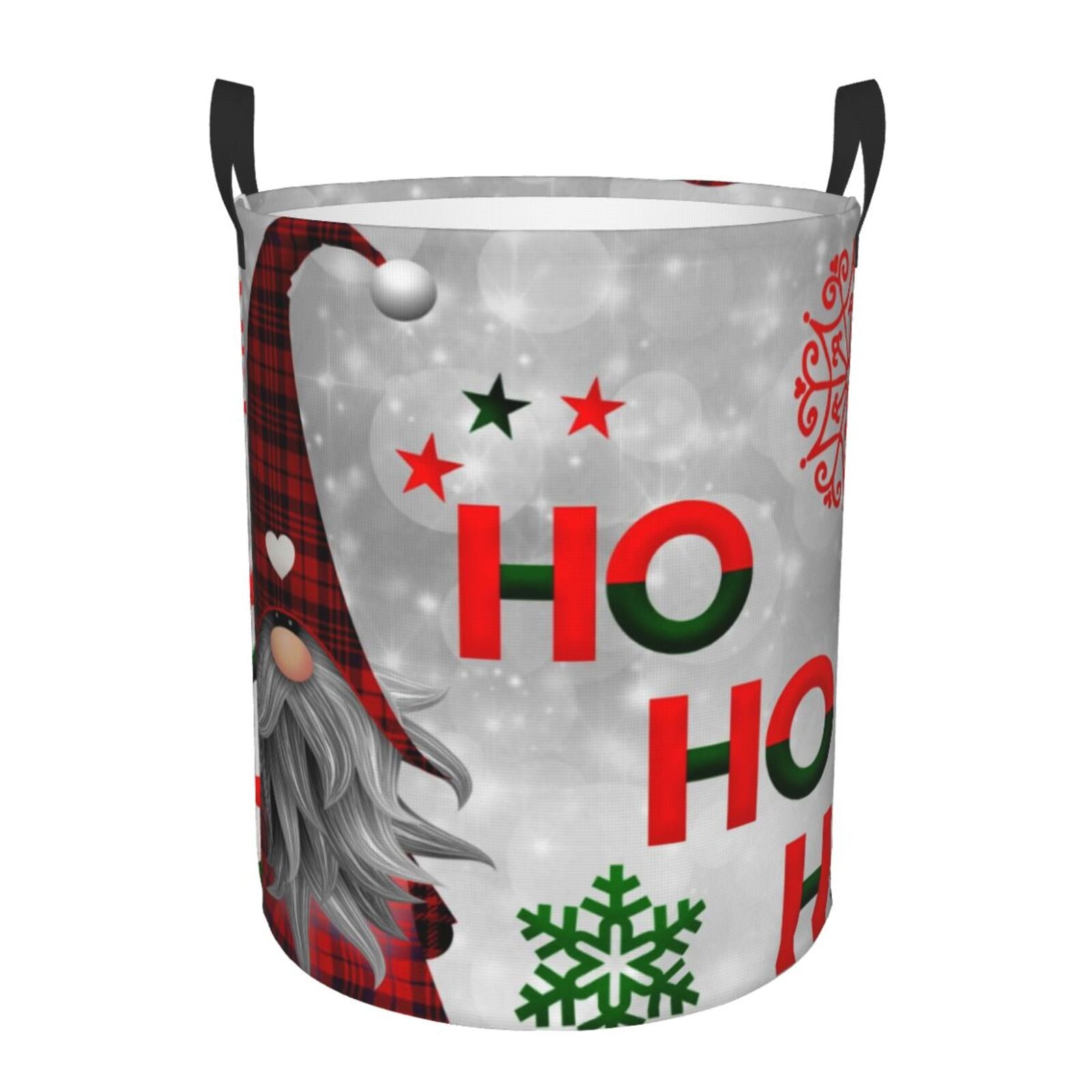 Coaee Cute Santa Laundry Basket with Handle, Waterproof Round ...