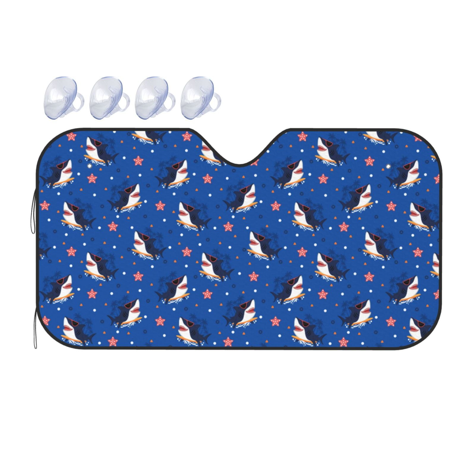 Coaee Cute Shark Cartoon for Car Sunshade Windshield Sun Shade Reflect ...