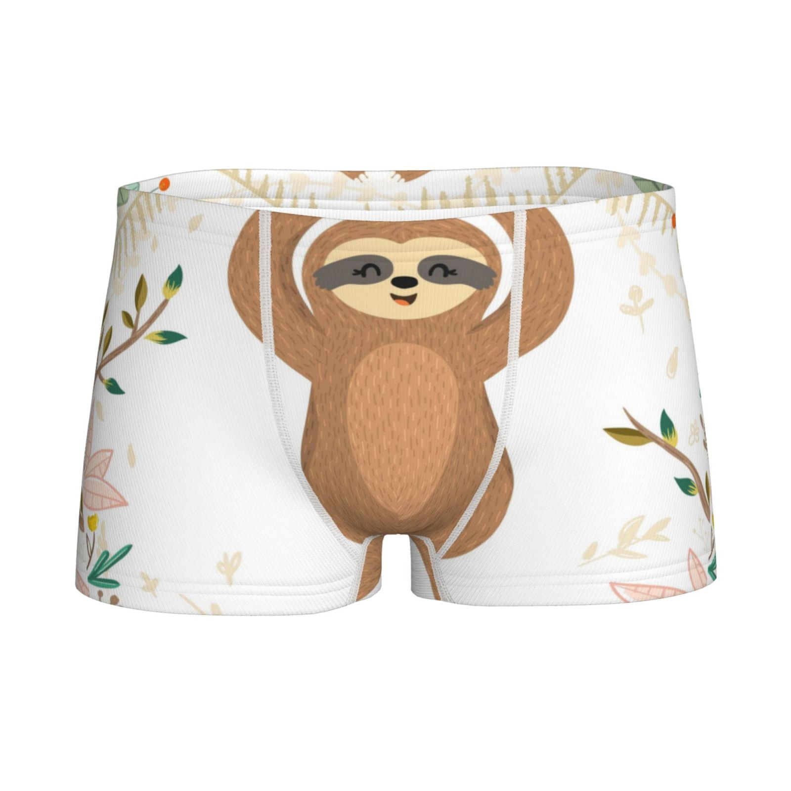 Coaee Cute Sloth In Yoga Pose Tree Boy's Cotton Boxer Briefs Soft and ...