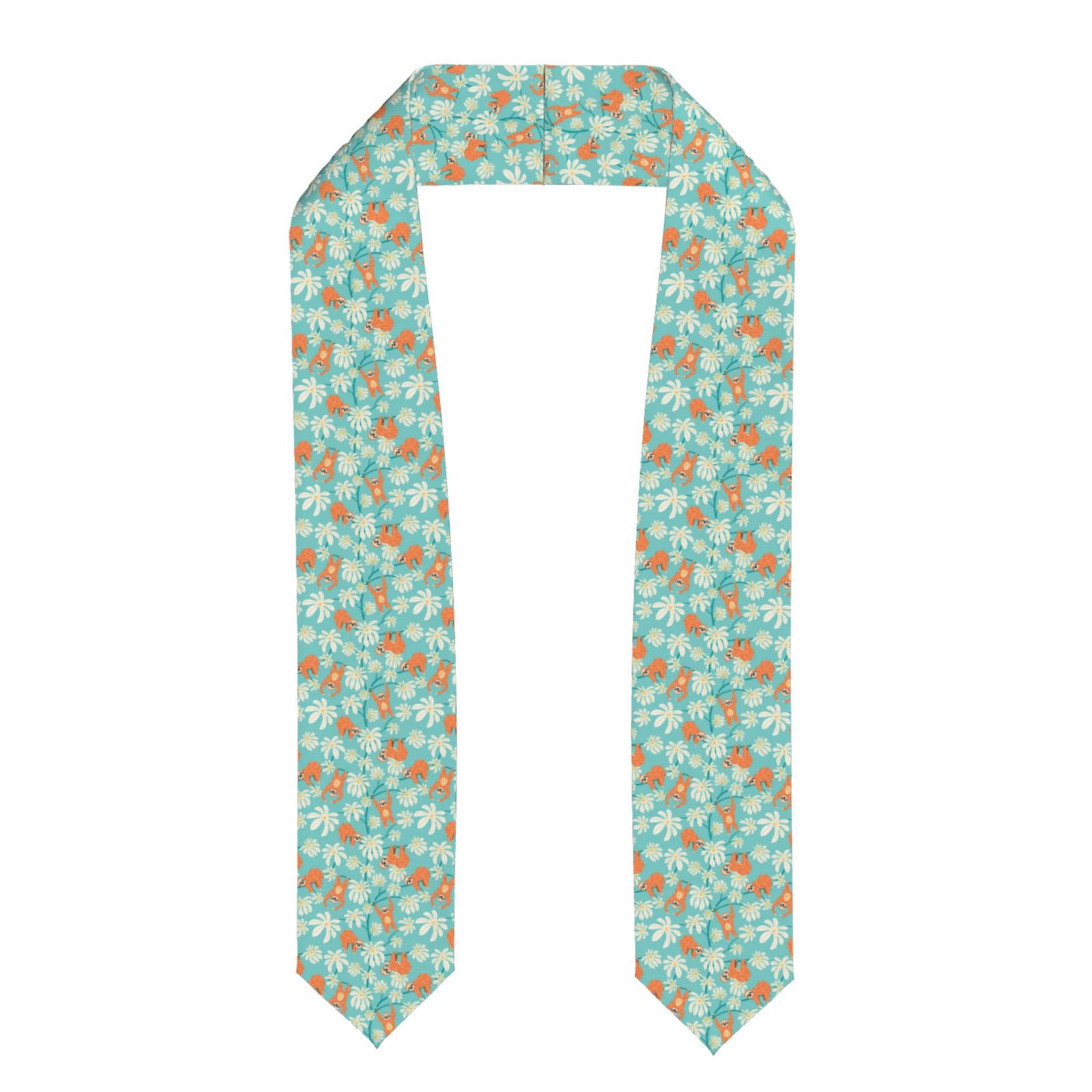 Coaee Cute Sloth on Floral Tree Graduation Stole, Unisex, 72" Long ...