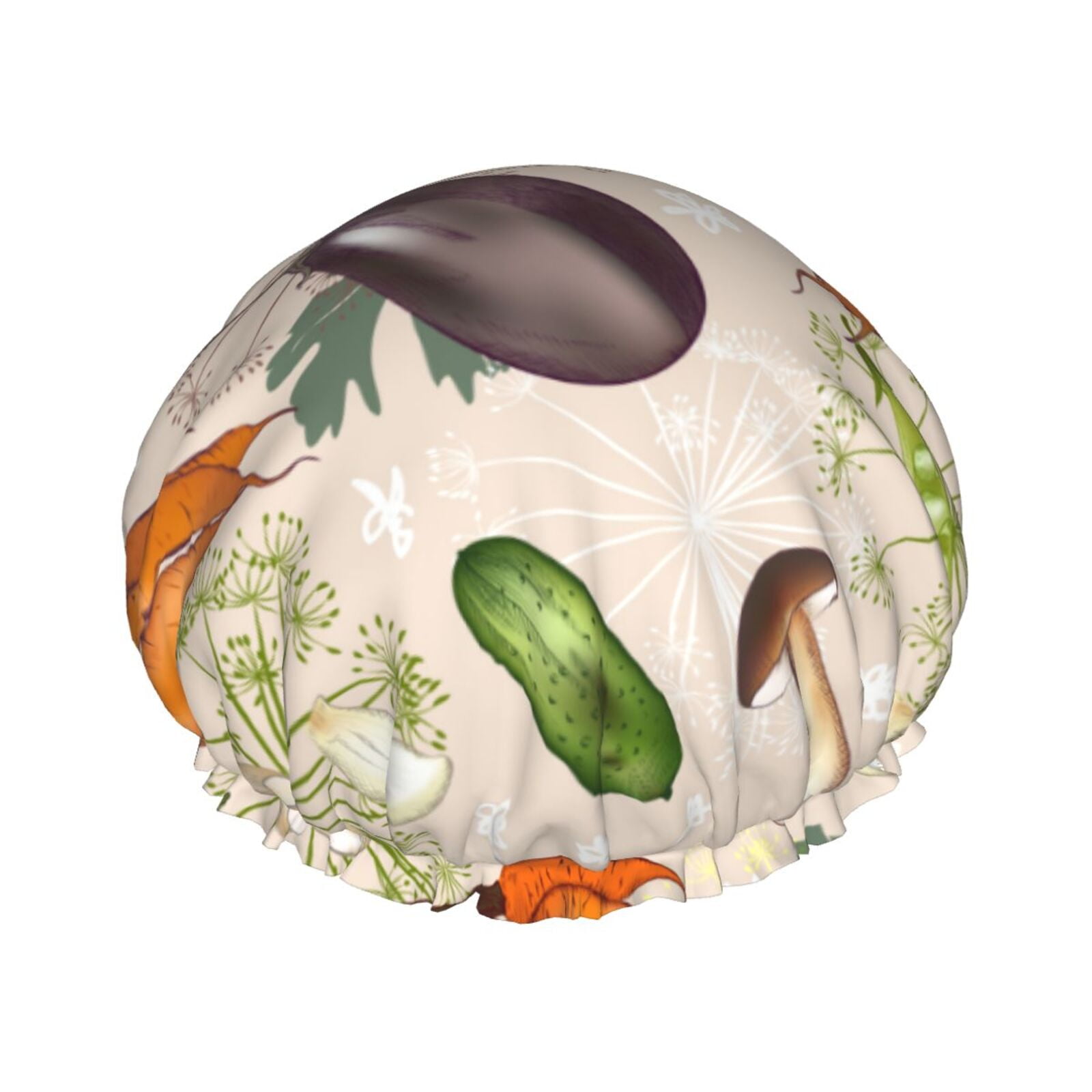 Coaee Cute Vegetables Shower Caps&Waterproof Shower Cap&Double Layer ...