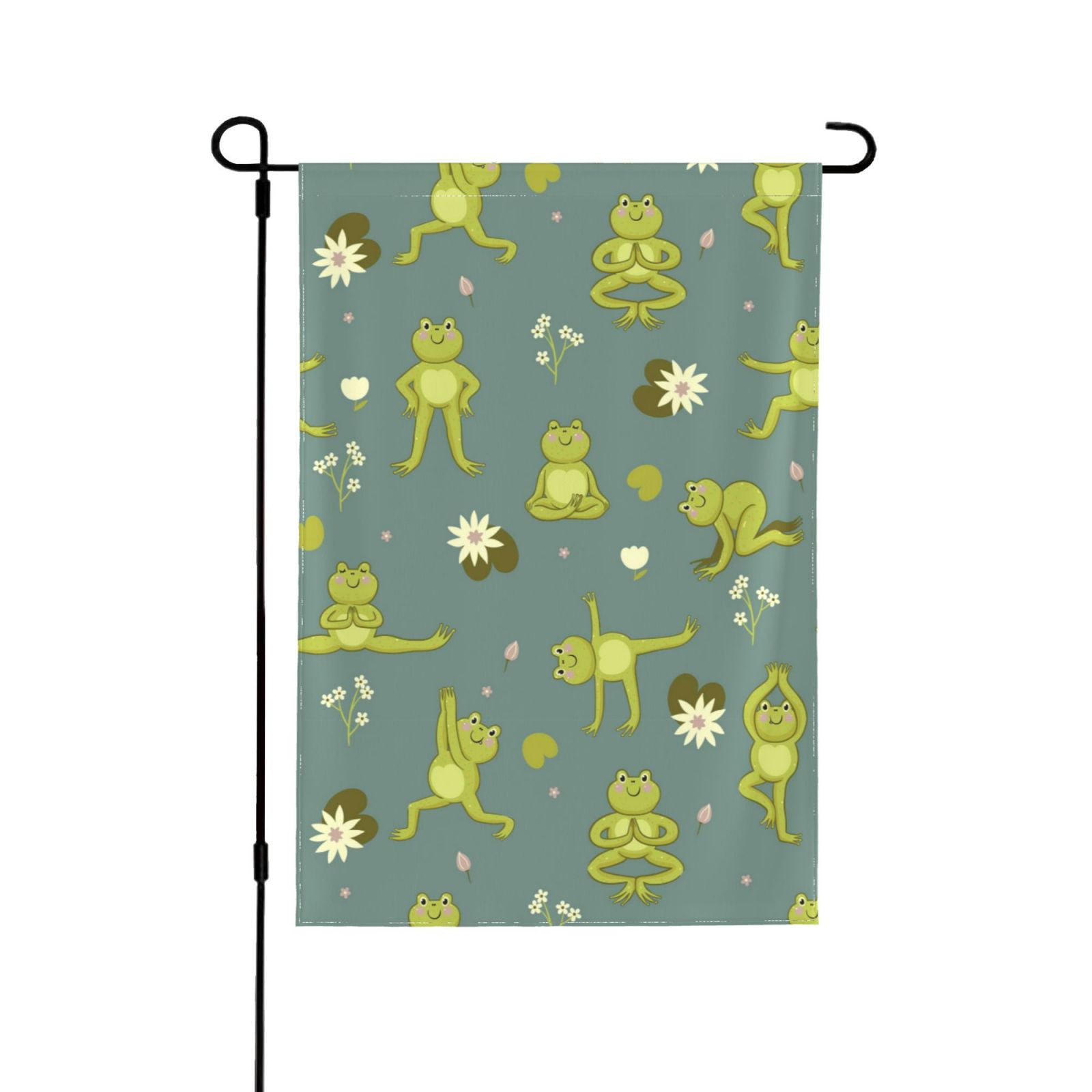 Coaee Cute Yoga Frogs Double Sided Garden Flag, Weather Resistant Yard ...
