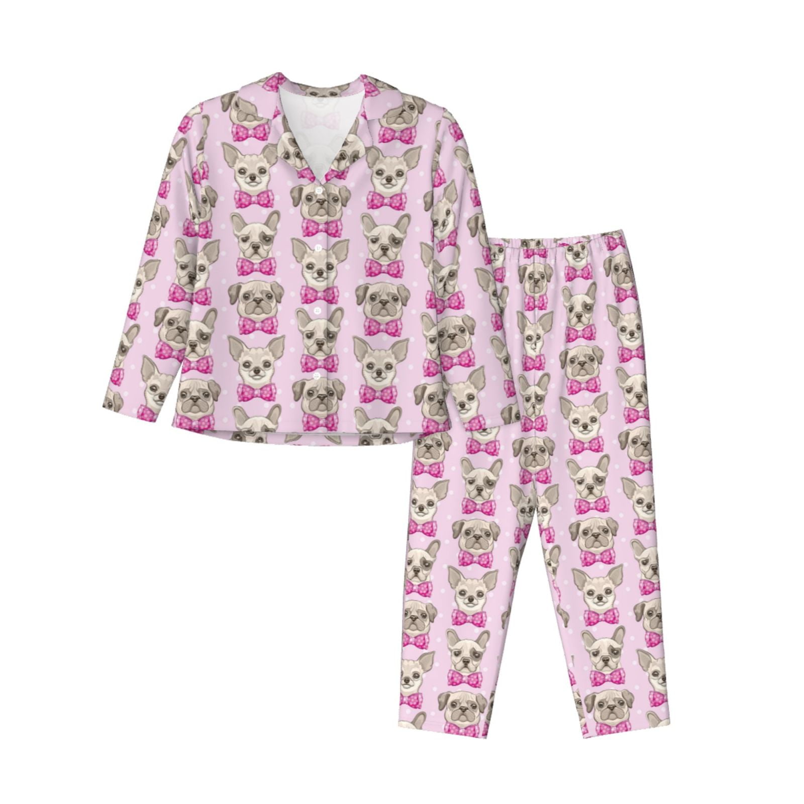 Coaee Cute puppy for Pajamas for Women Set Women's Long-Sleeved Pajama ...
