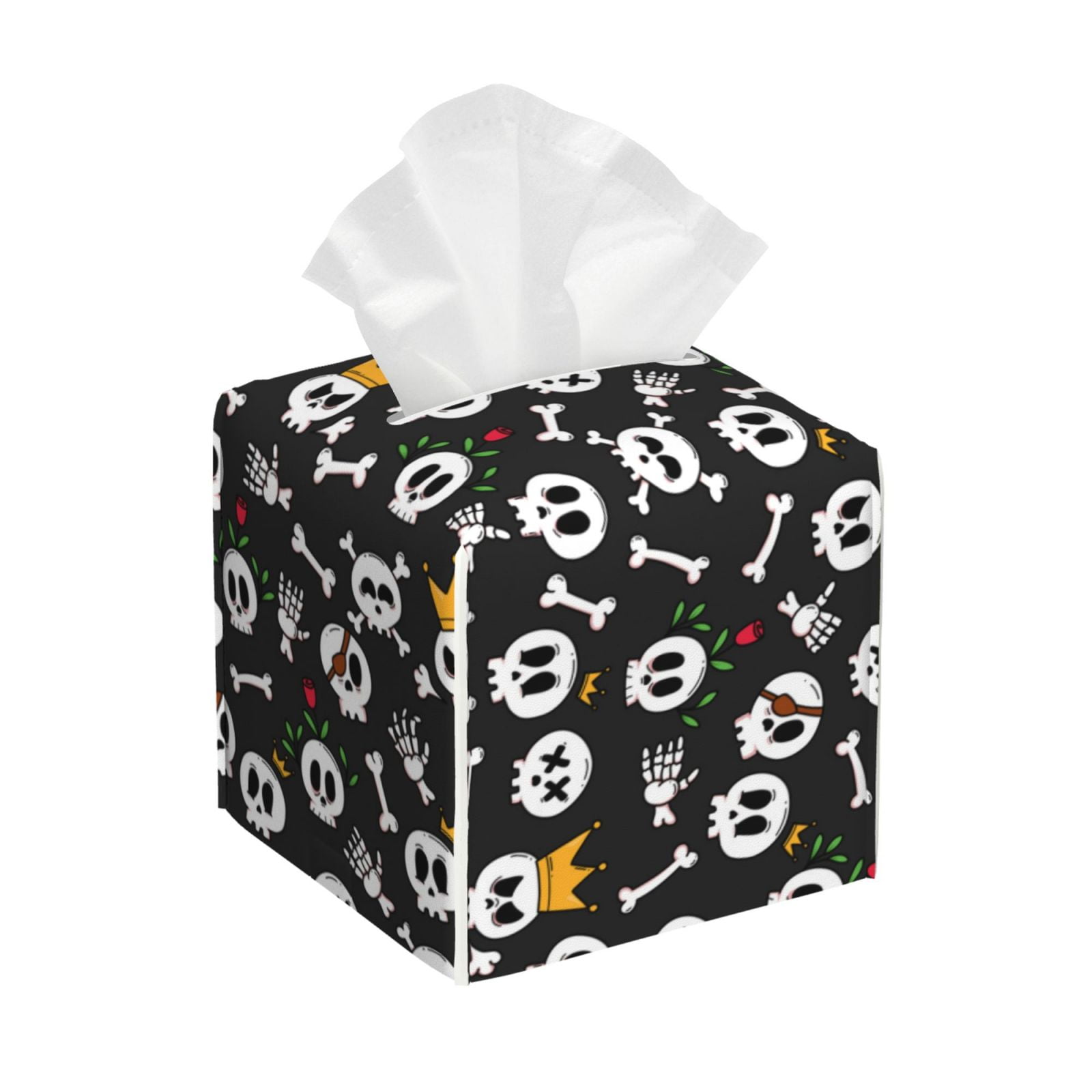 Coaee Cute skull for Leather Tissue Box Cover Square Tissue Box Cover 5 ...