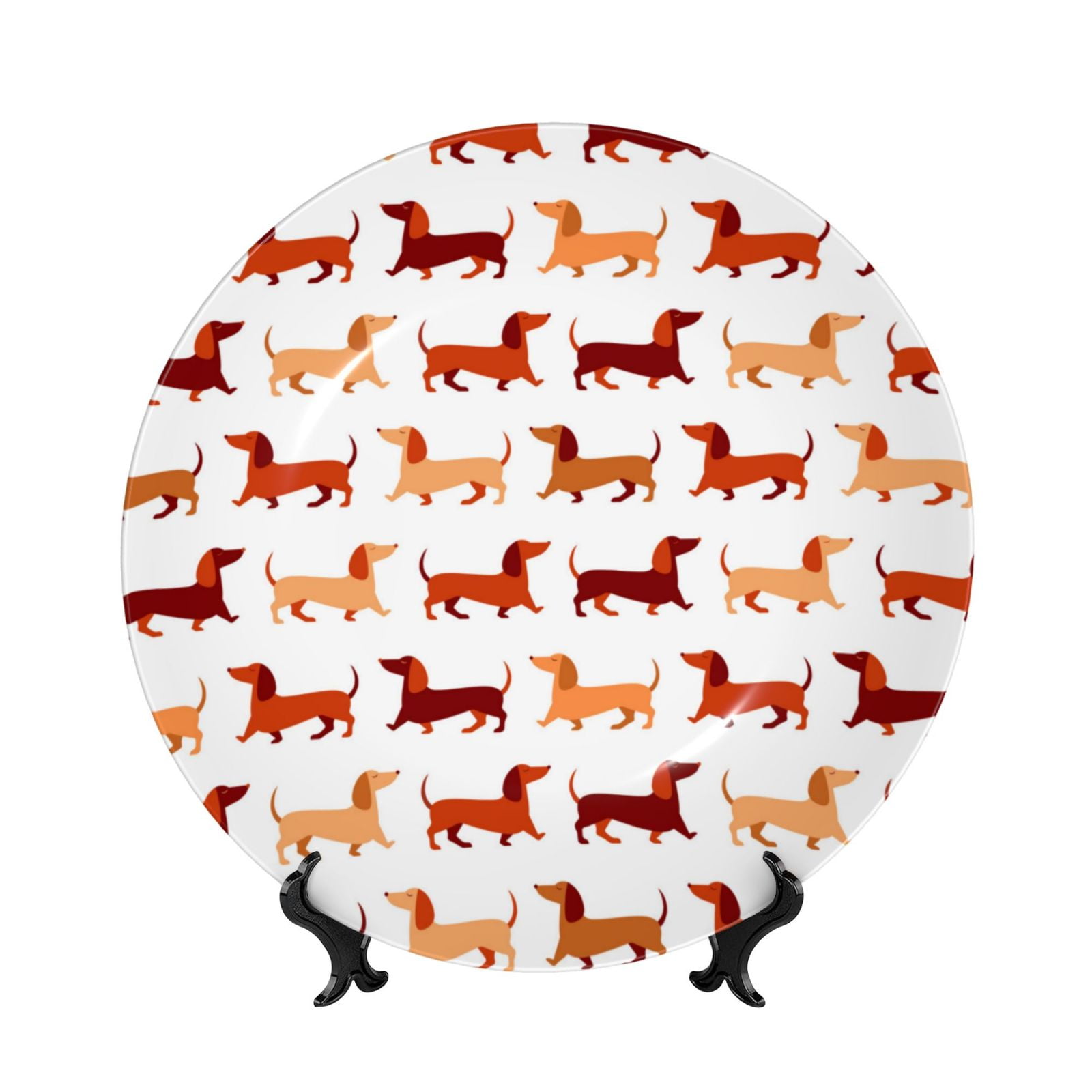 Coaee Dachshund Walking for Bone China Decorative Plate Decorative ...