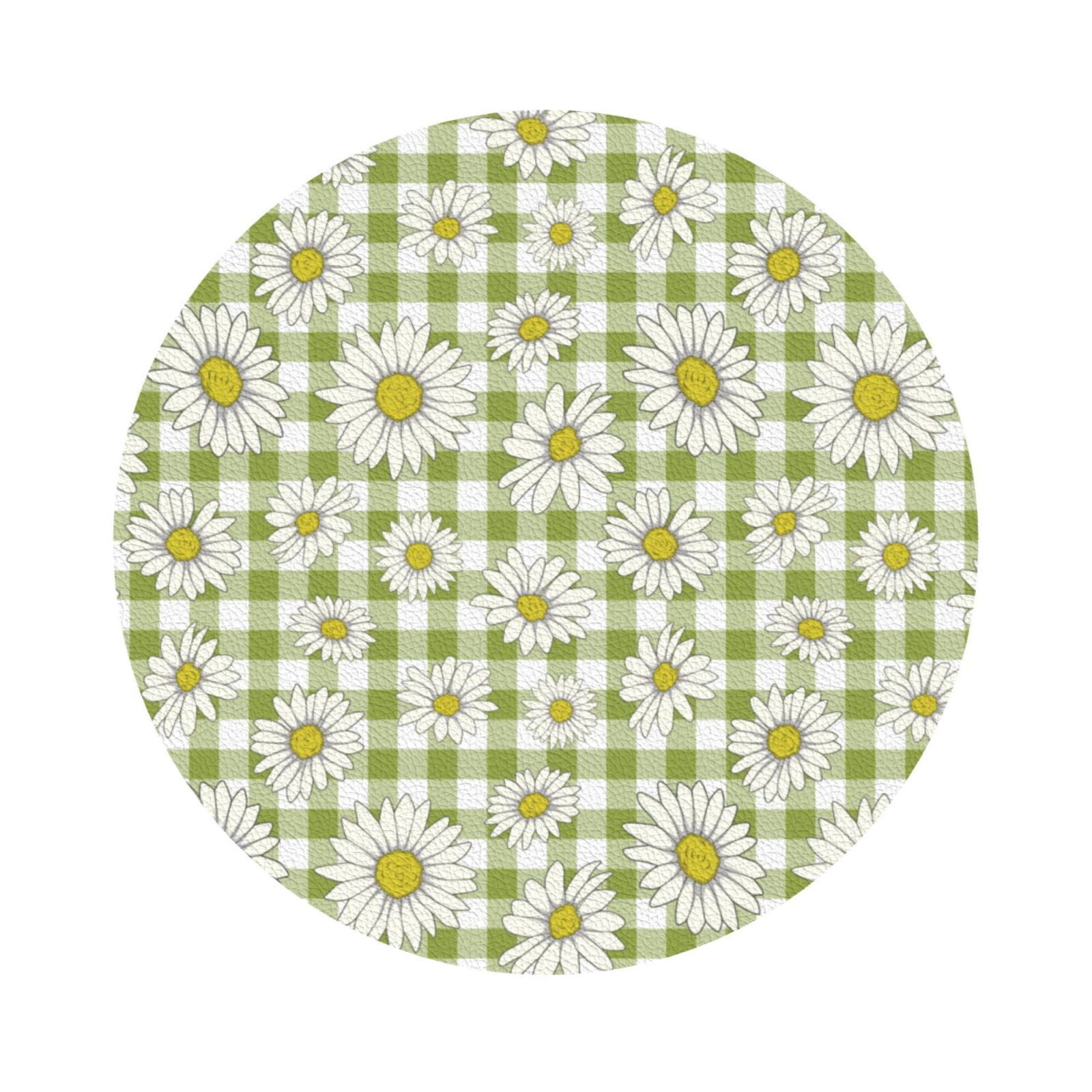 Coaee Daisies Flowers Print Leather Coasters Set of 6, Non-Slip ...