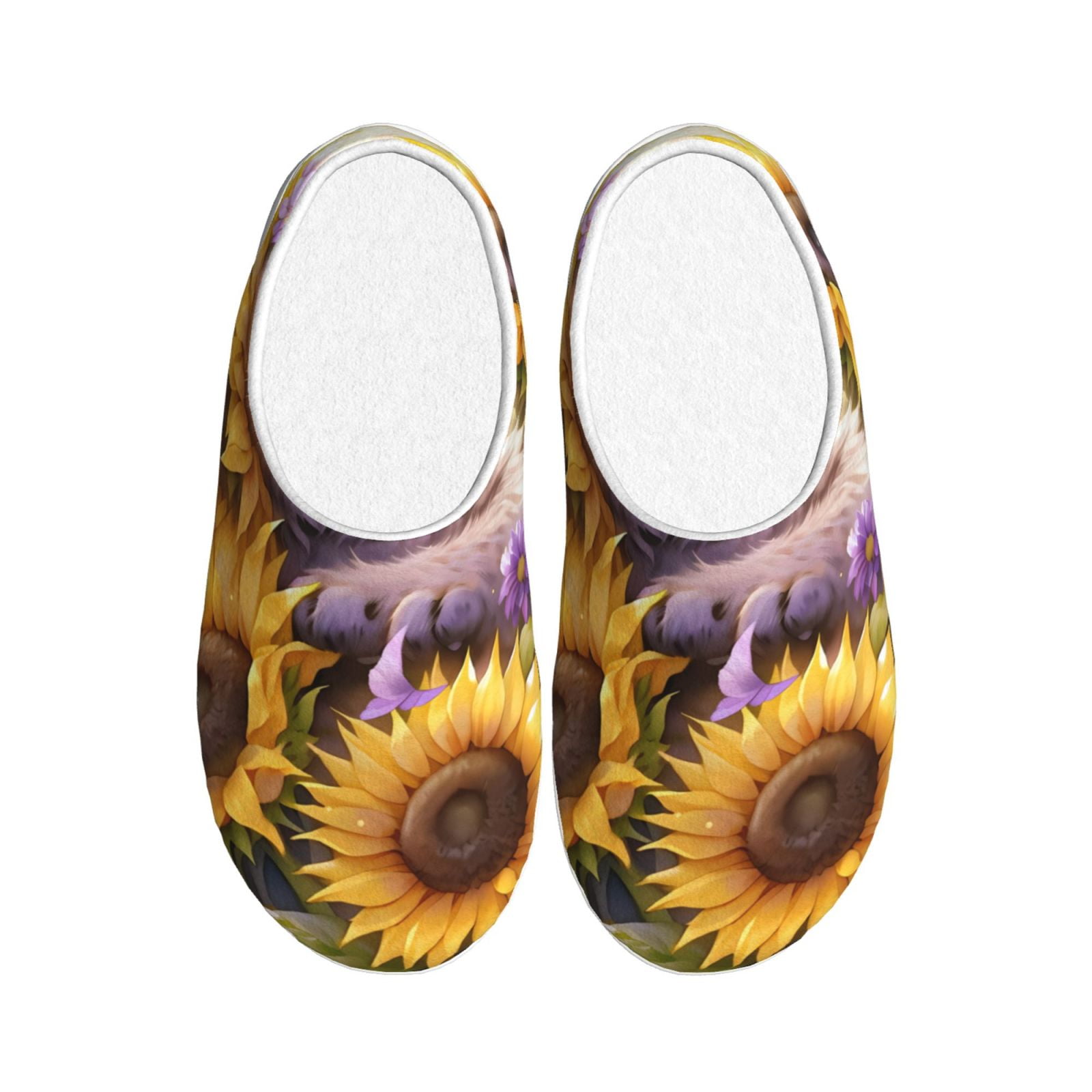 Coaee Daisy Sunflower Lazy Cat for Mens Slippers Indoor Slip On Shoes ...