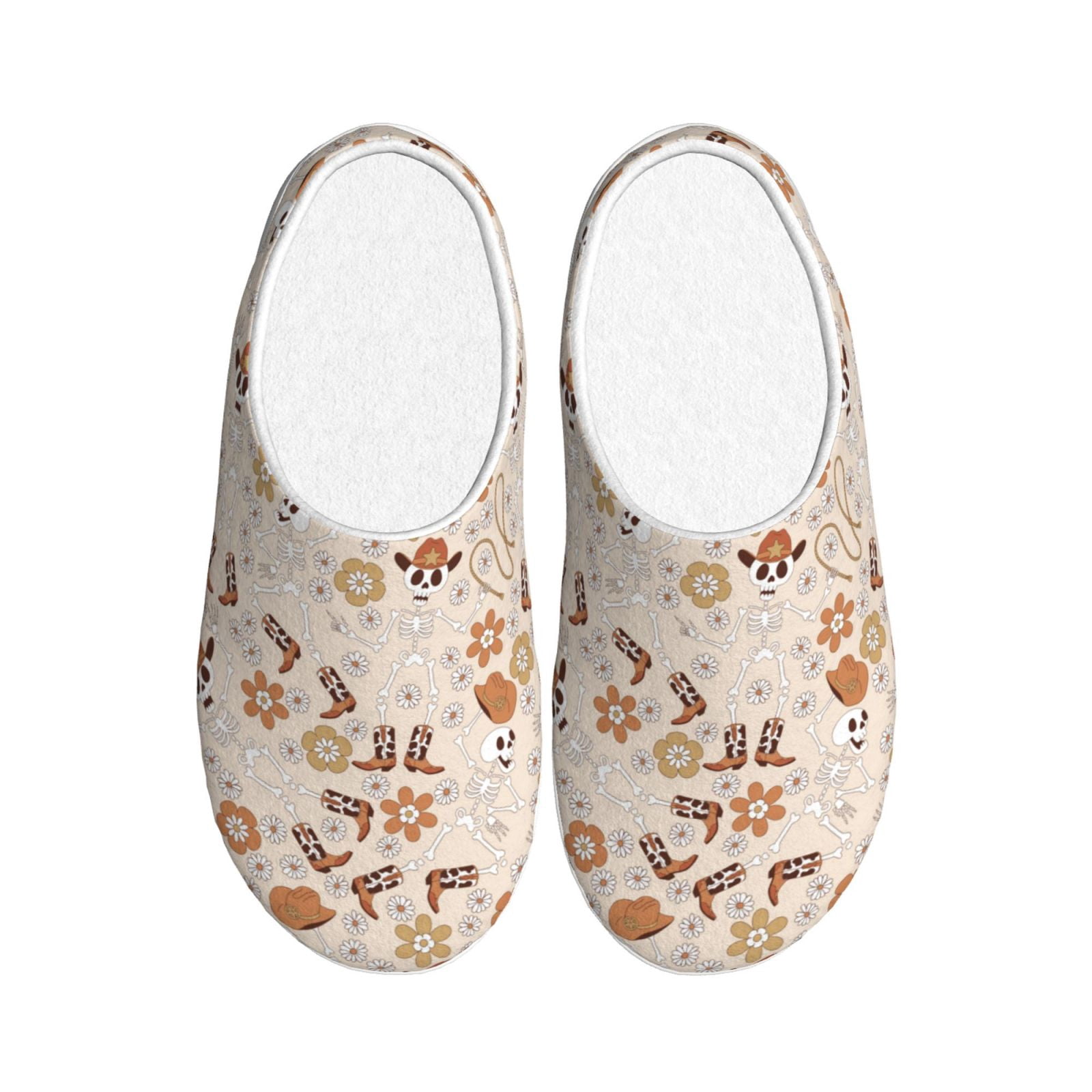 Coaee Dancing Cowboy Skeleton for Mens Slippers Indoor Slip On Shoes ...