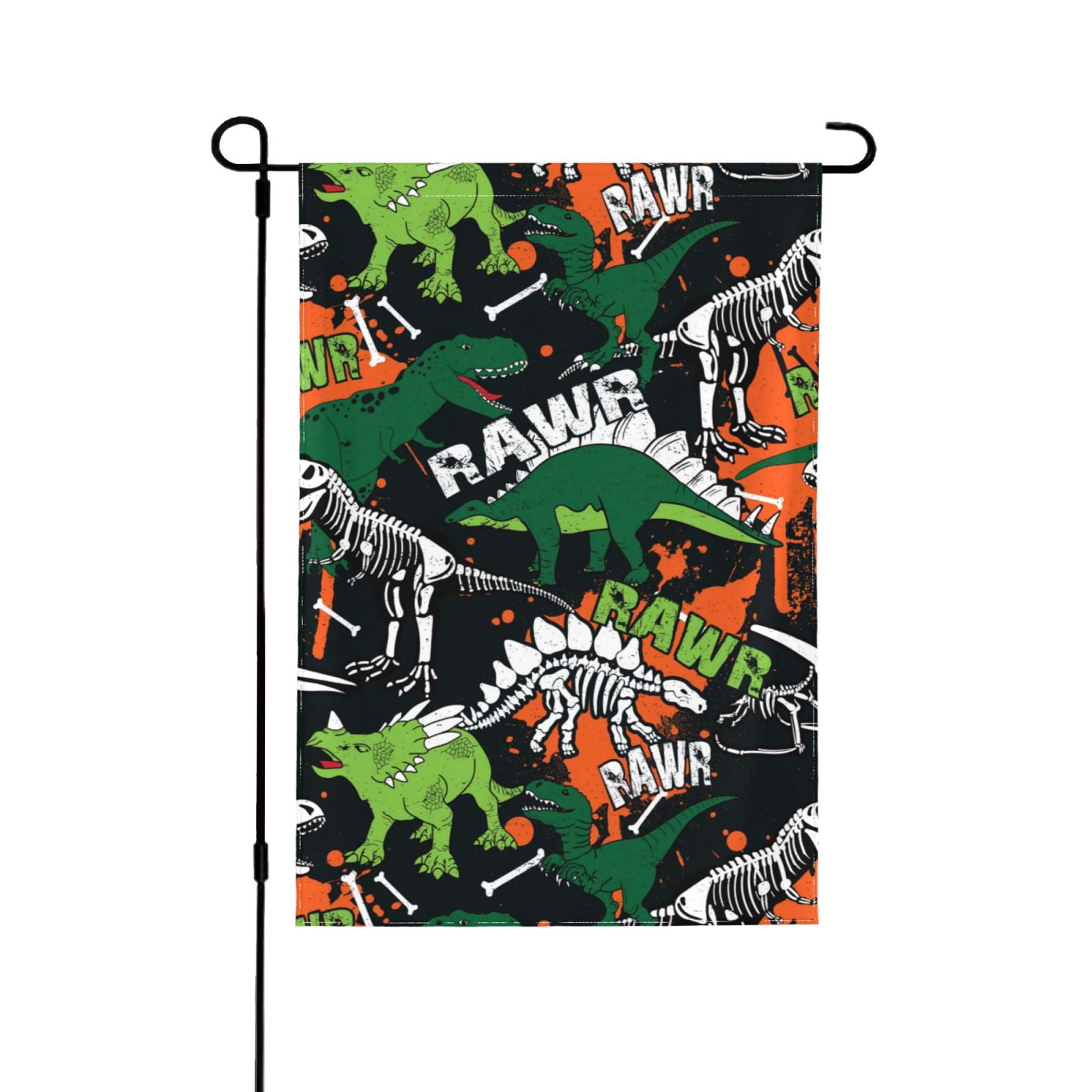 Coaee Dinosaur Skeleton Double Sided Garden Flag, Weather Resistant Yard Flag, Outdoor Decor ...