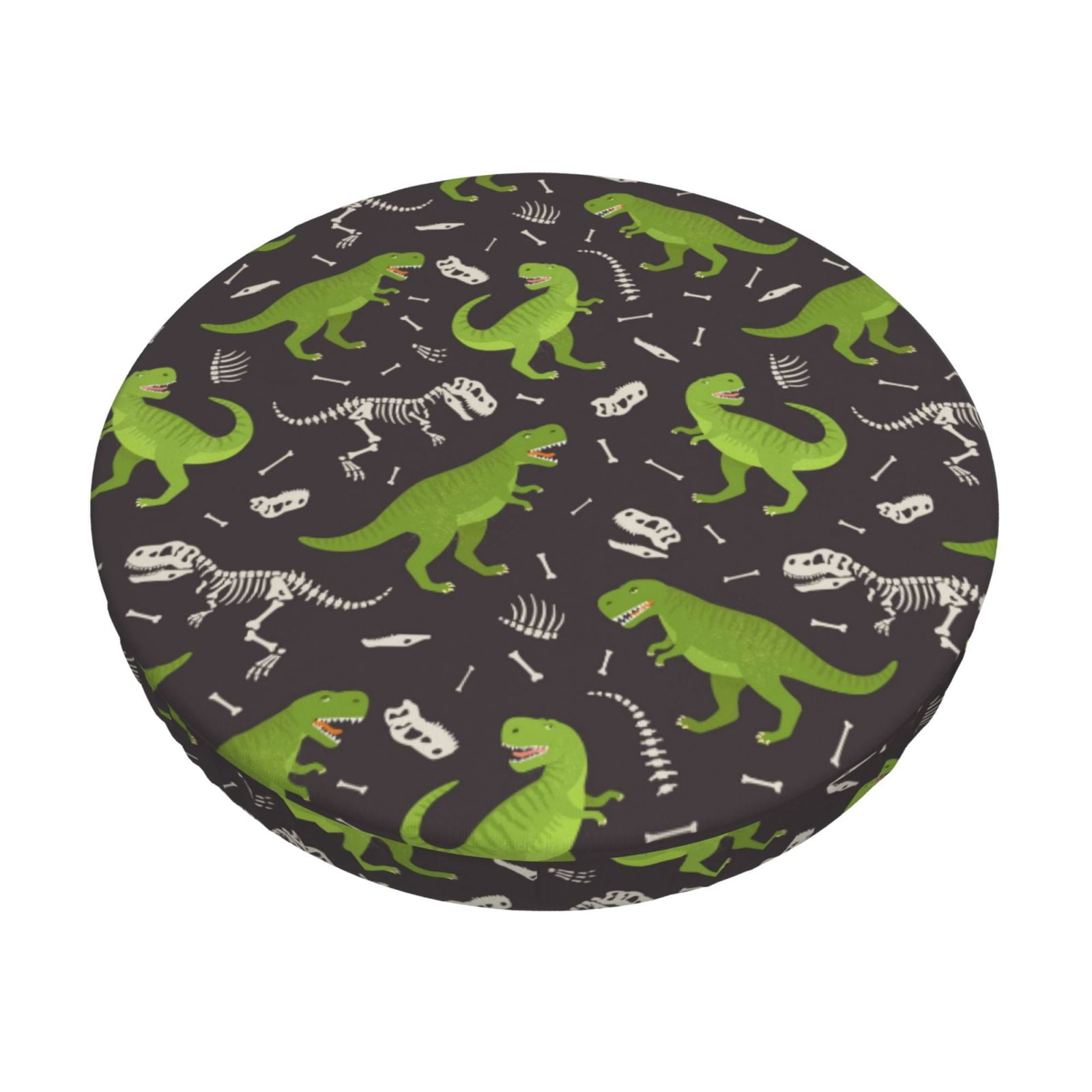 Coaee Dinosaur Skeleton Round Bar Stool Seat Covers Washable Stool ...