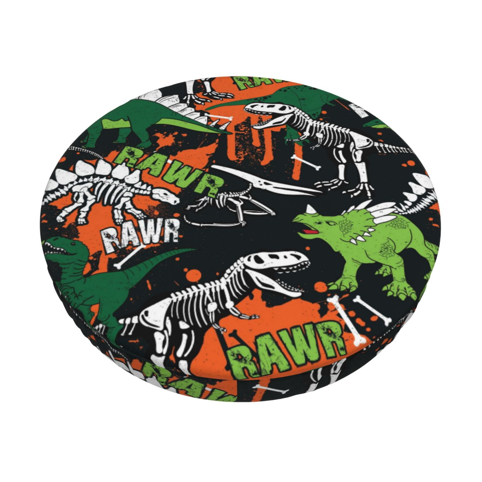 Coaee Dinosaur Skeleton Round Bar Stool Seat Covers Washable Stool ...