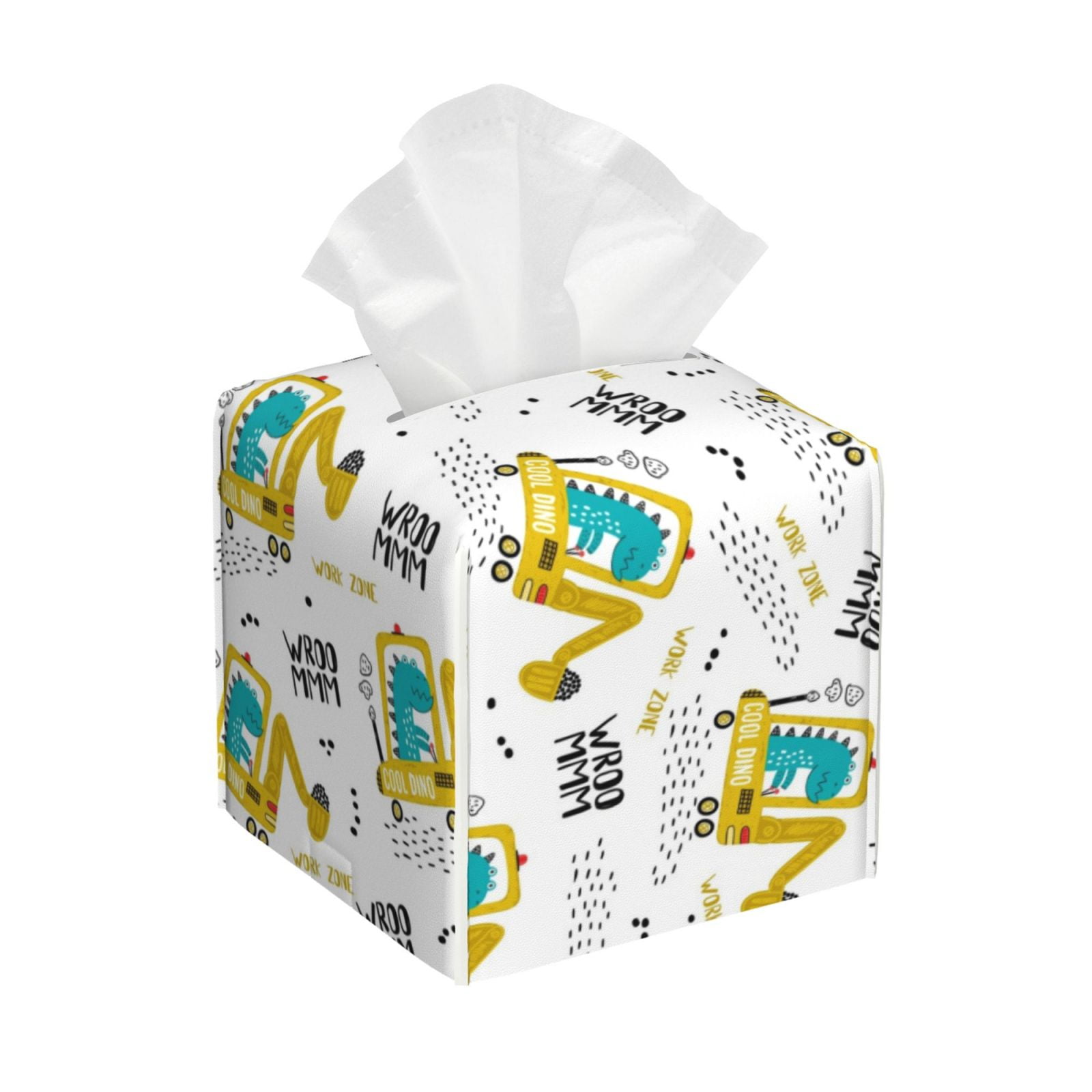 Coaee Dinosaur on Excavator for Leather Tissue Box Cover Square Tissue ...
