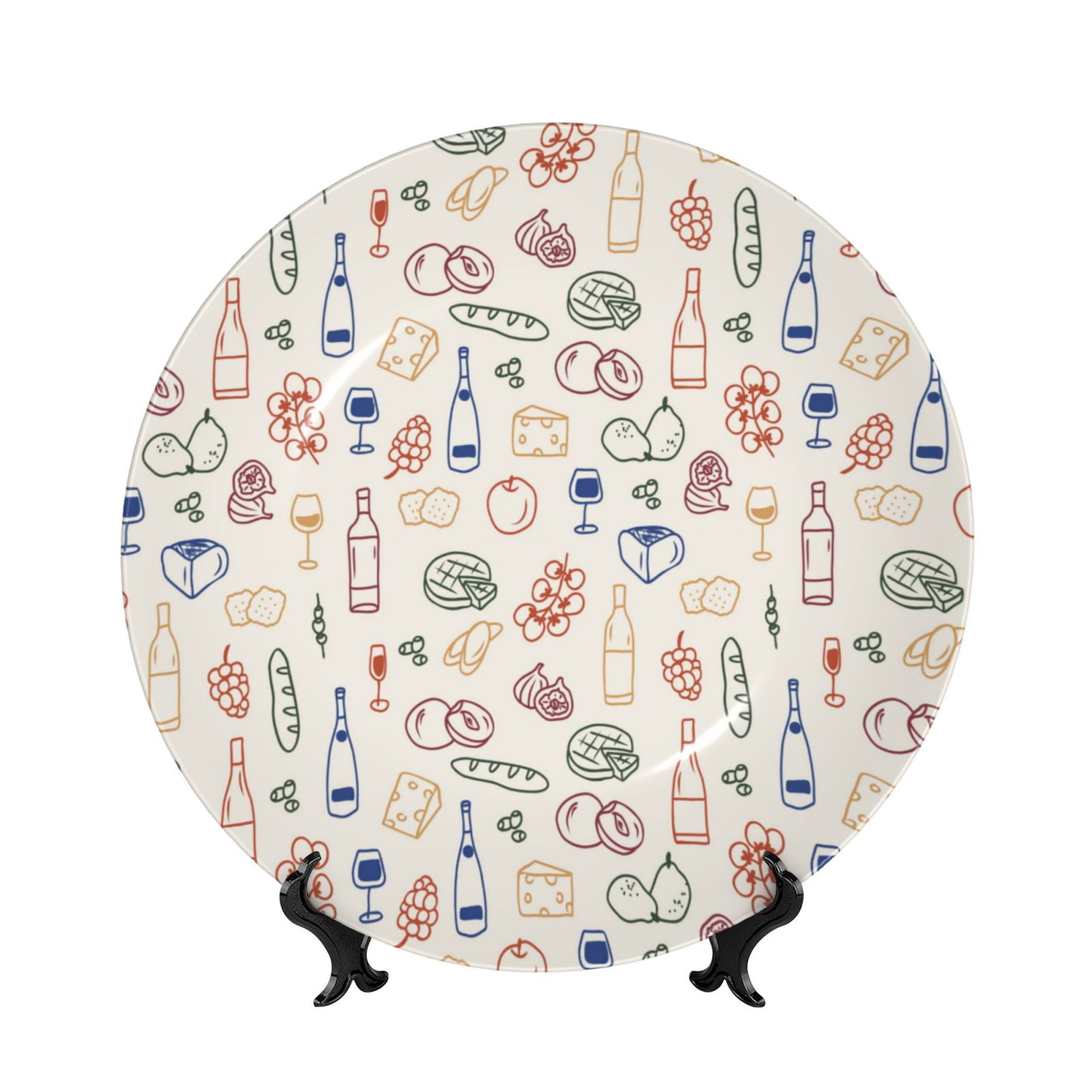 Coaee Doodle Wine for Bone China Decorative Plate Decorative Plate for ...