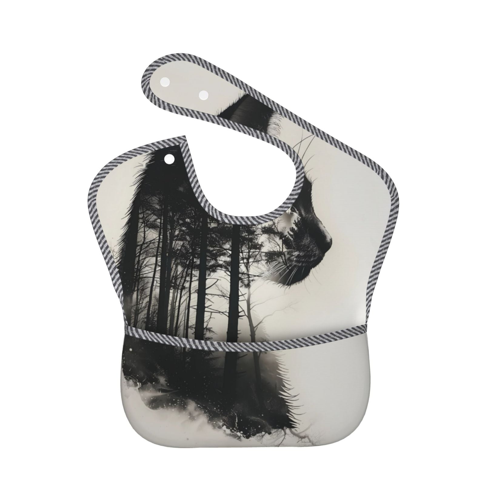 Coaee Double Exposure Cat Forest for Proof Baby Bib with Food Catcher ...