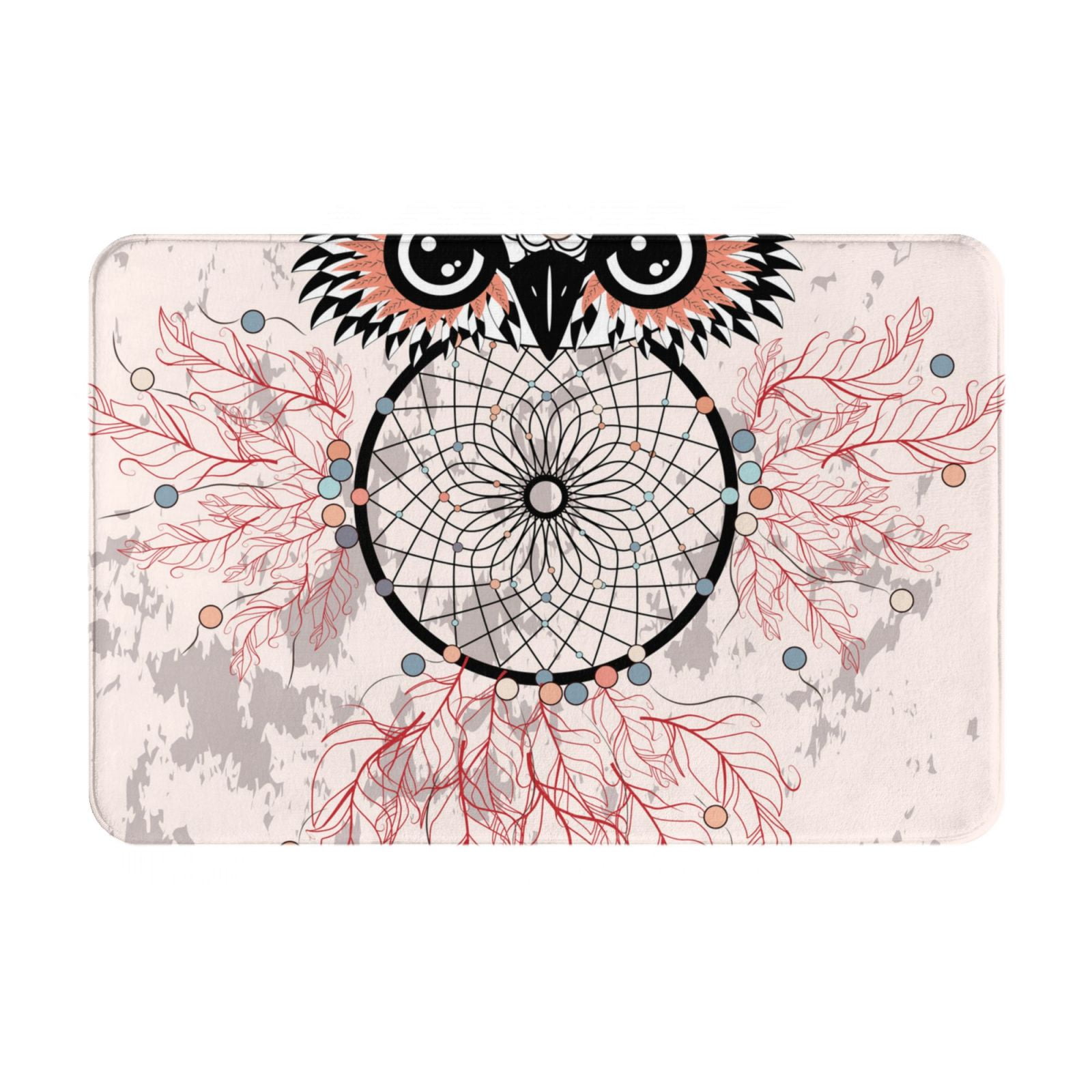 Coaee Dreamcatcher With Owl for Flannel Anti-Slip Floormat Welcome ...