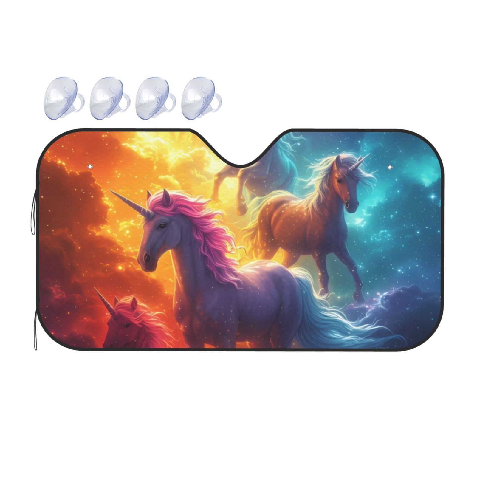 Coaee Dreamy Night Sky White Horse for Car Sunshade Windshield Sun ...