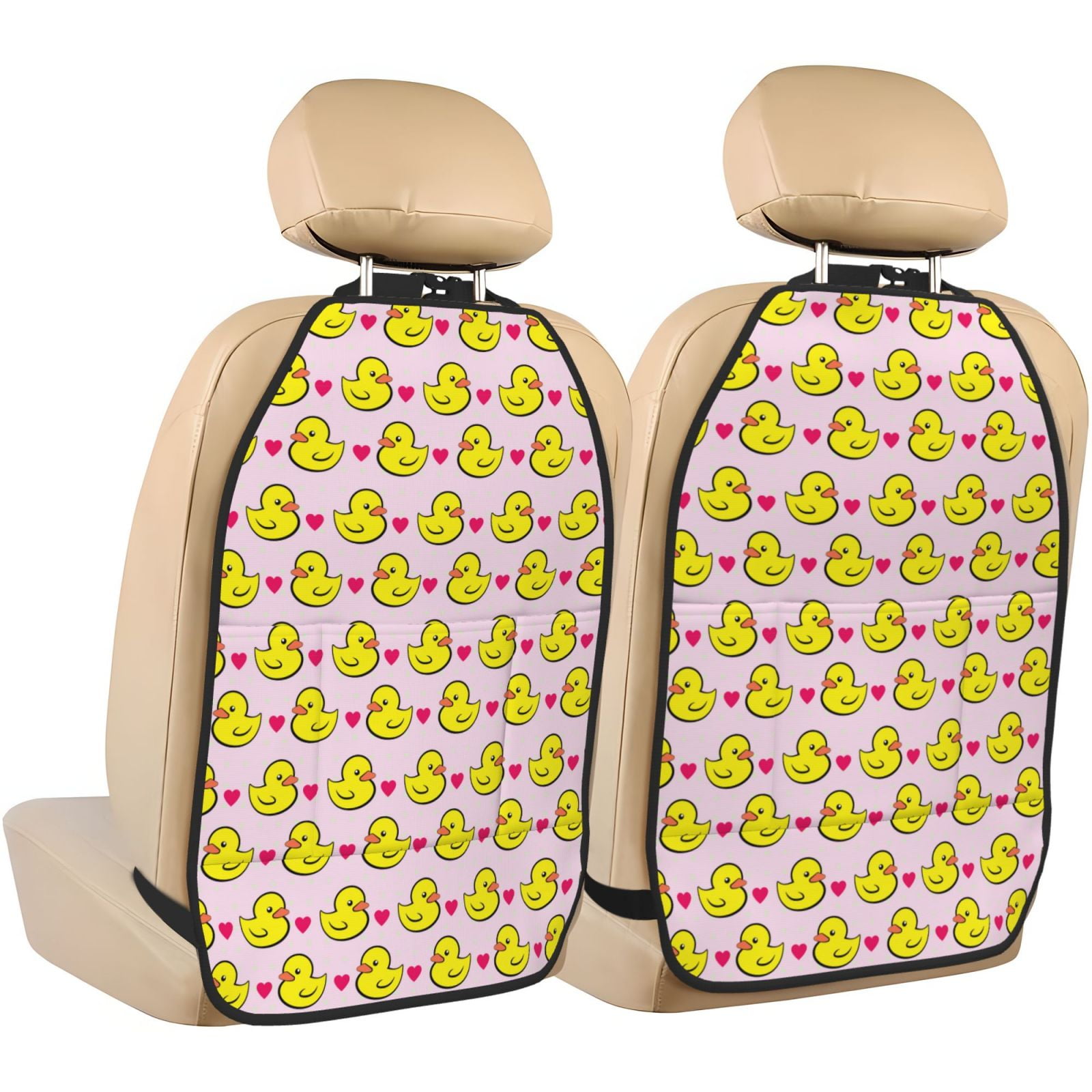Coaee Ducks And Pink Heart for Car Kick Mat Seat Cover 2 Pcs Anti-Kick ...