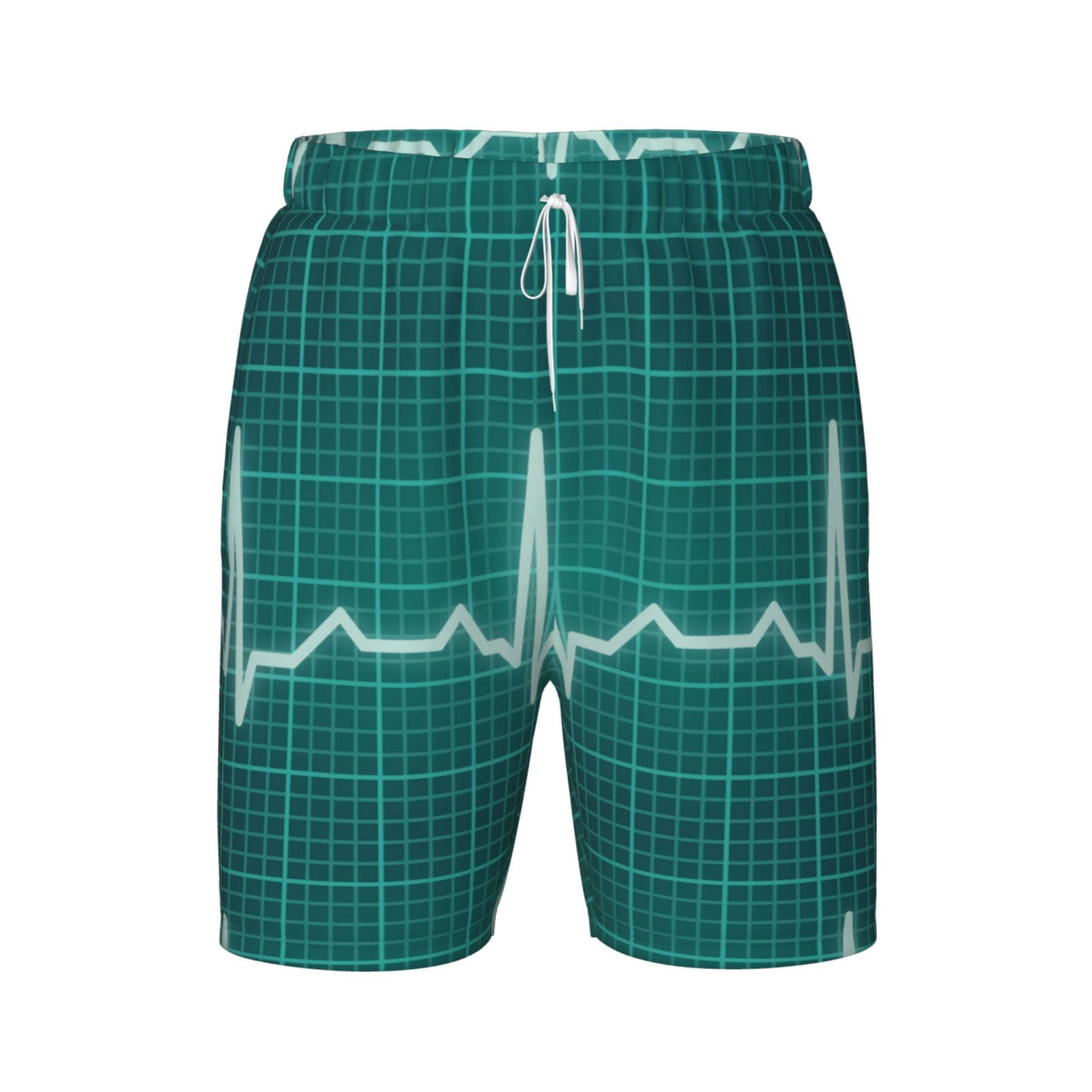 Coaee ECG Wave for Boys Swim Trunks Compression Liner Swim Shorts Teen ...