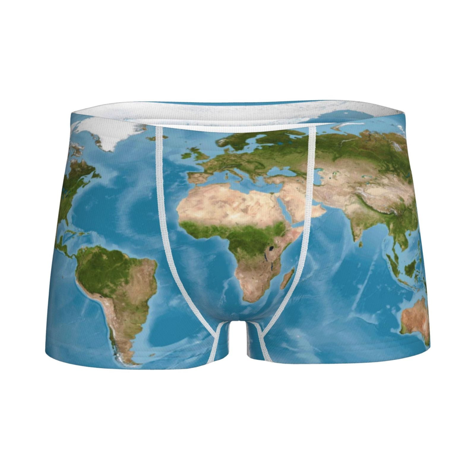 Coaee Earth View World Map Boy's Cotton Boxer Briefs Soft and ...