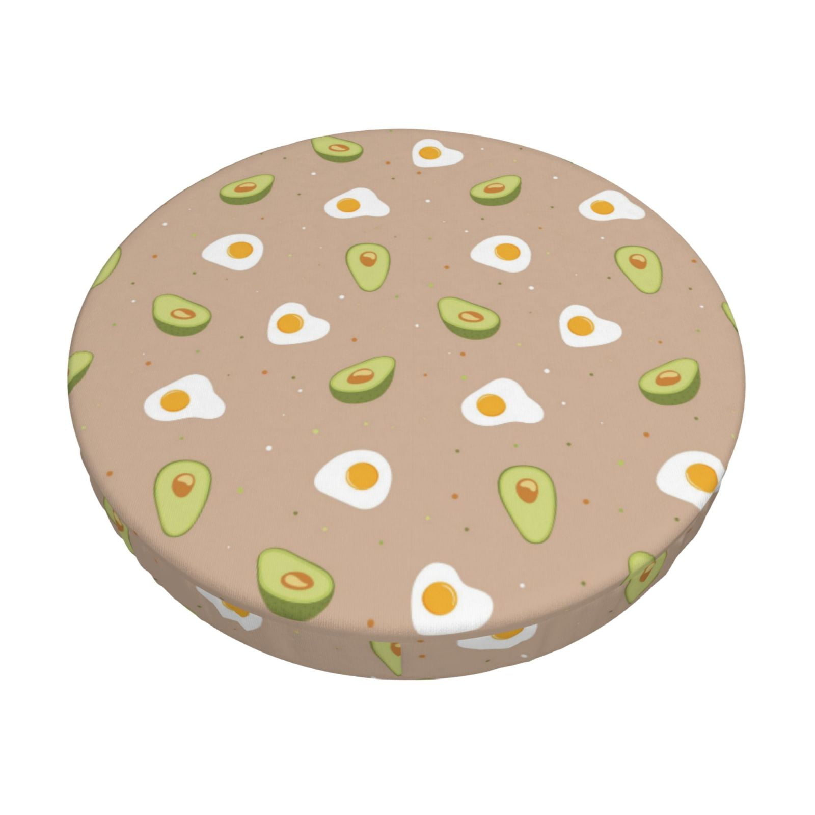 Coaee Egg and Avocado Round Bar Stool Seat Covers Washable Stool ...