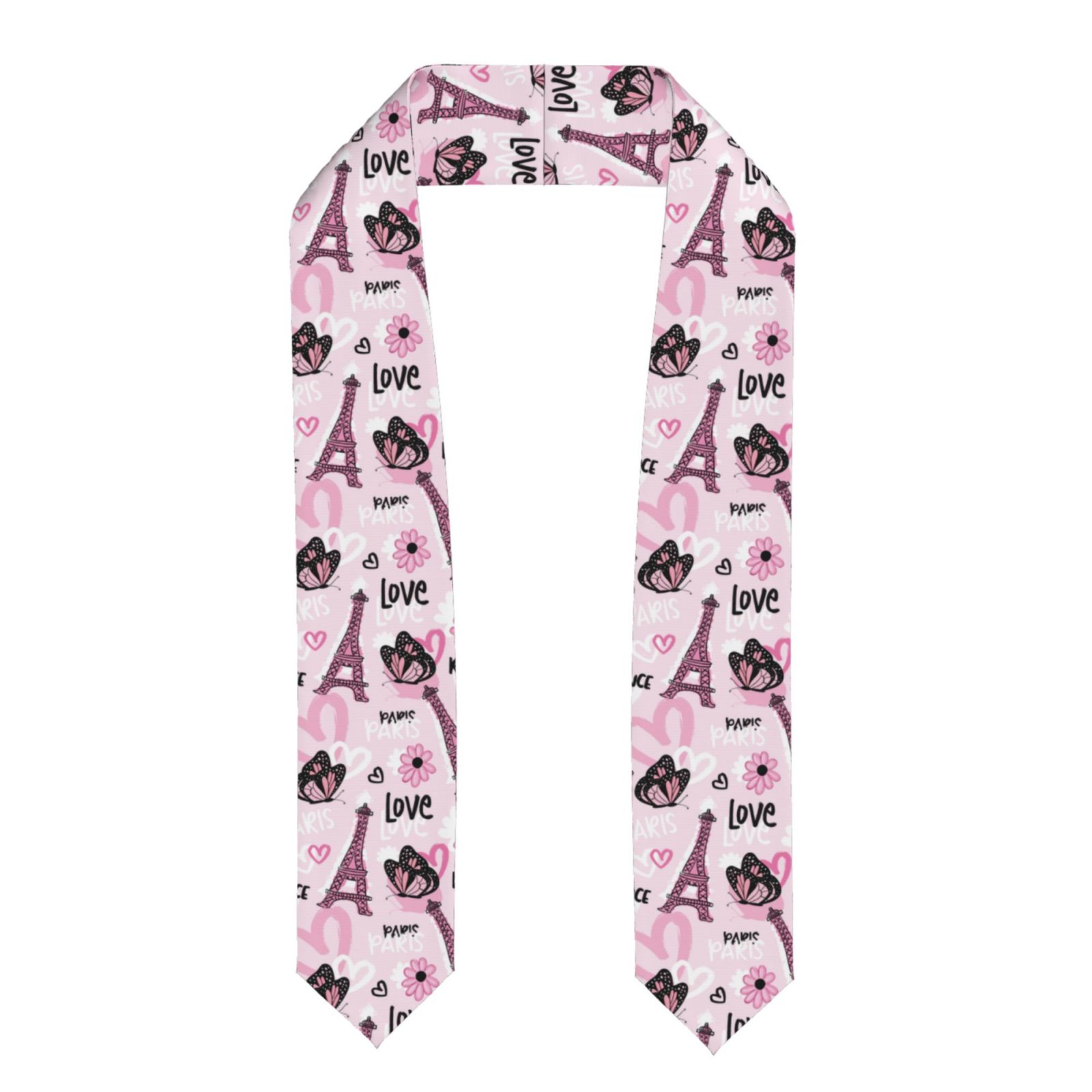 Coaee Eiffel Tower and Butterflies Graduation Stole, Unisex, 72" Long ...