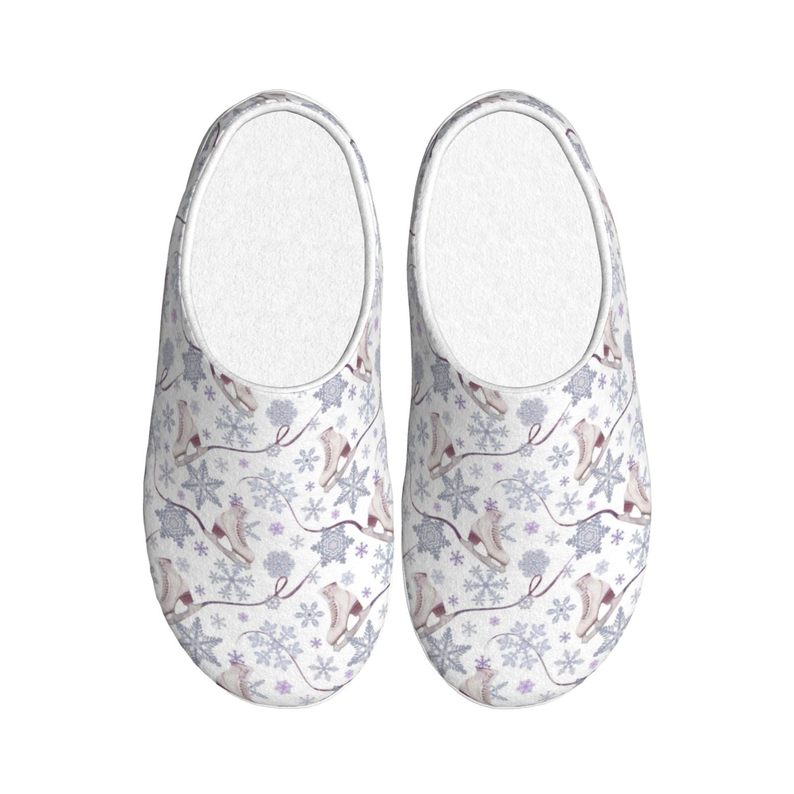 Coaee Elegant ice skates snowflakes for Mens Slippers Indoor Slip On ...