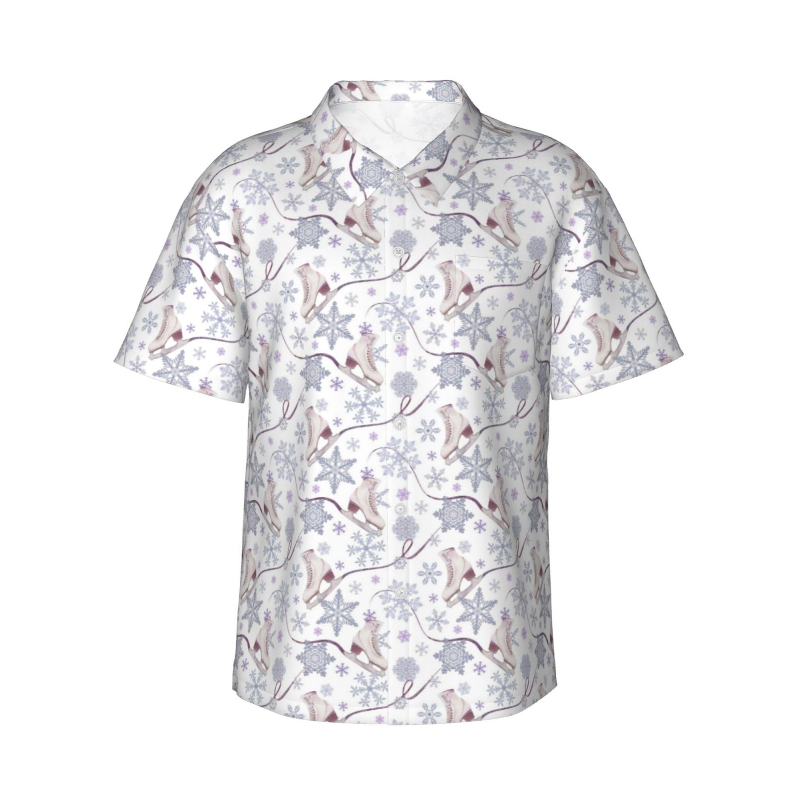 Coaee Elegant ice skates snowflakes for Men's Hawaiian Shirt Summer ...