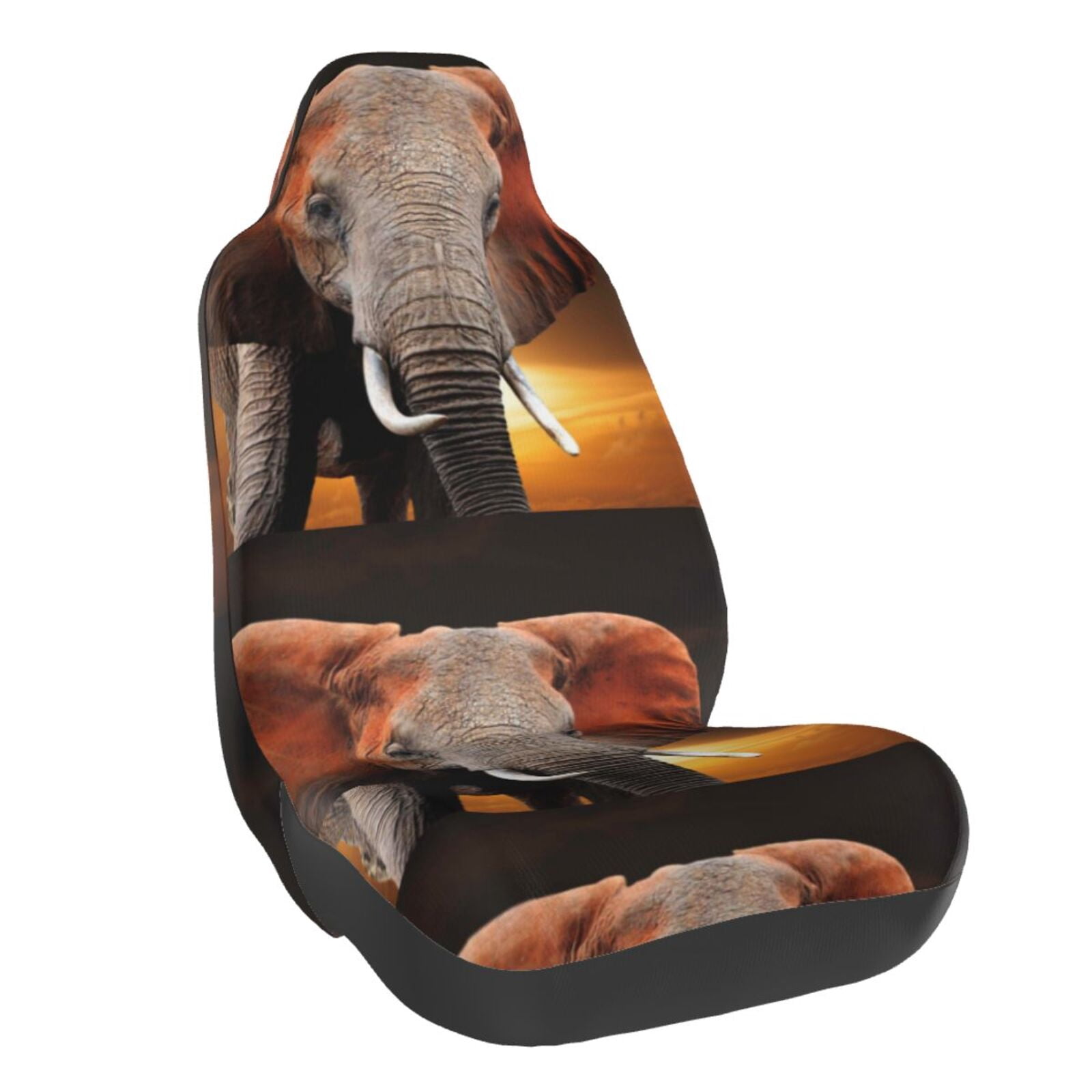 Coaee Elephant Sunset In Kenya For Front Car Seat Covers Automotive