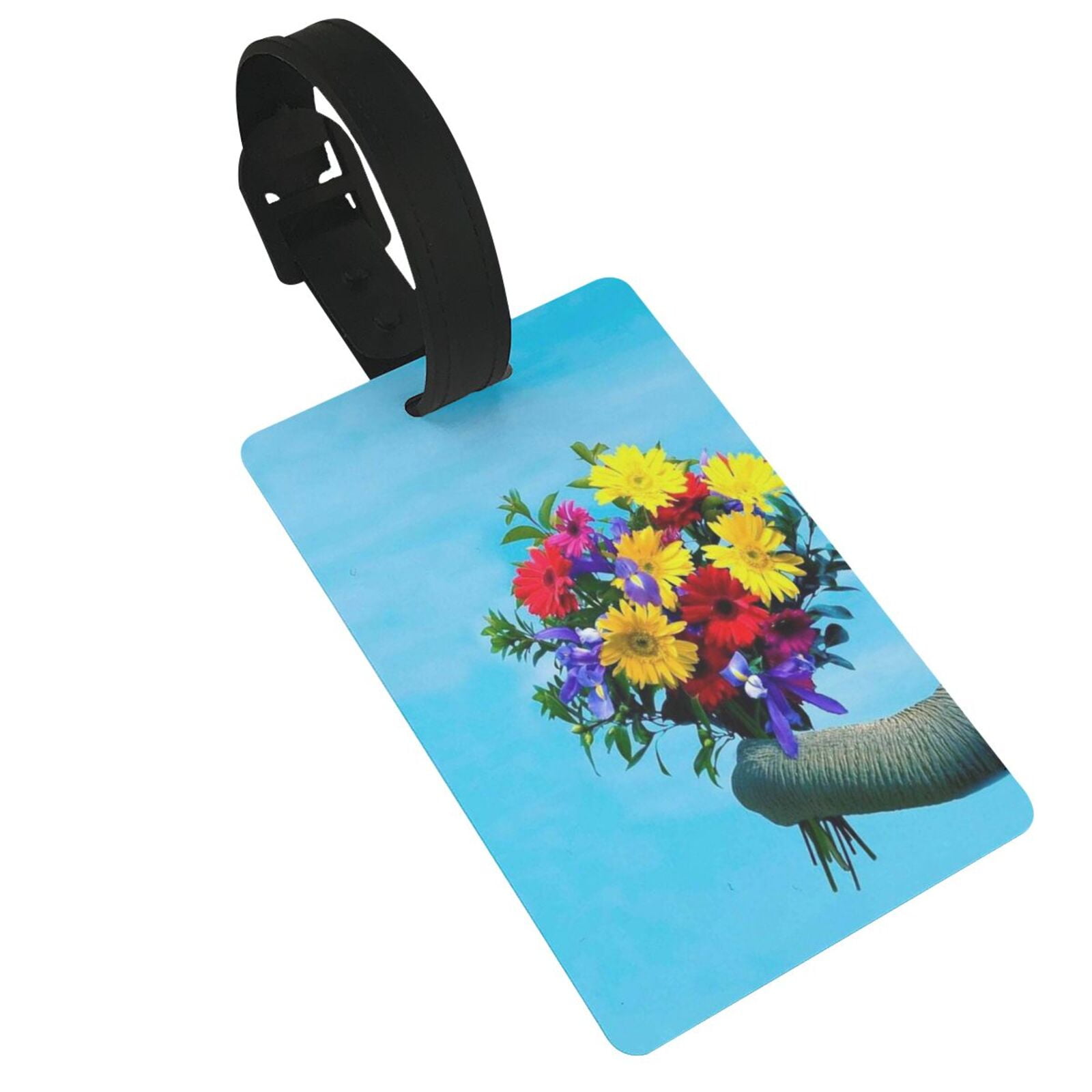 Coaee Elephant Trunk Couple Flowers Luggage Tag Schoolbag Tag with Name ...