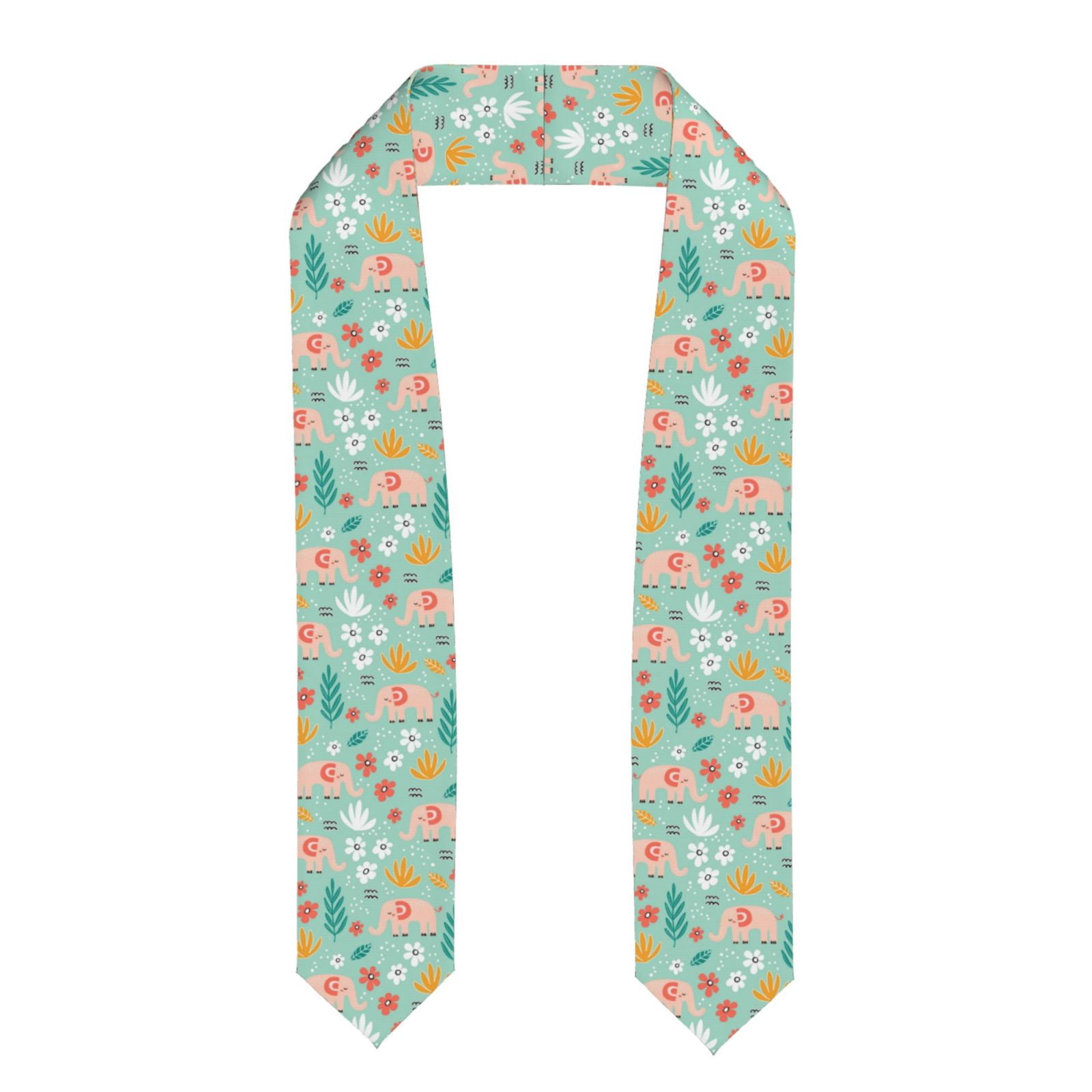 Coaee Elephant and Flowers Graduation Stole, Unisex, 72" Long ...