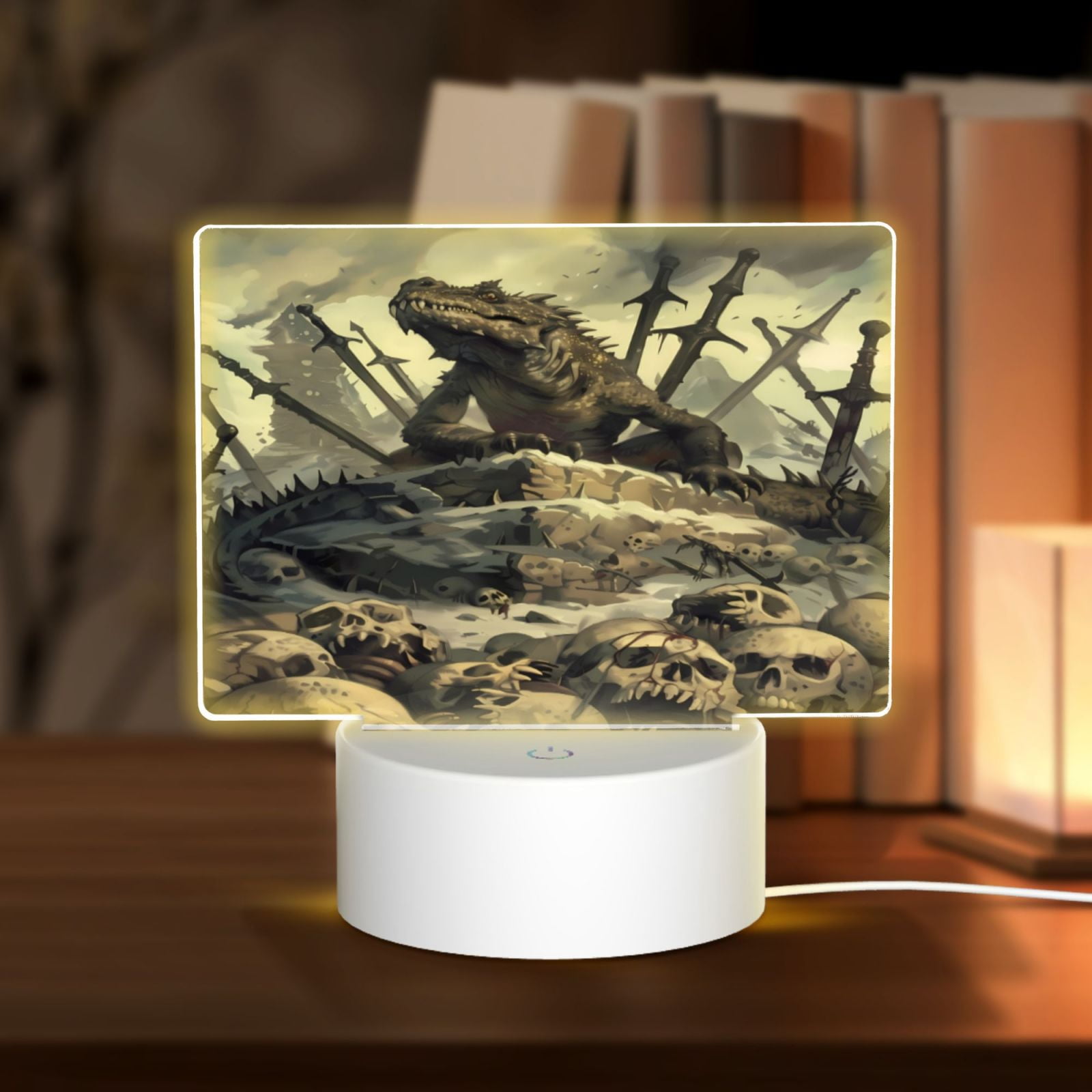 Coaee Epic Dragon Skull Scene for Rectangular Acrylic LED Desk Lamp 3 ...