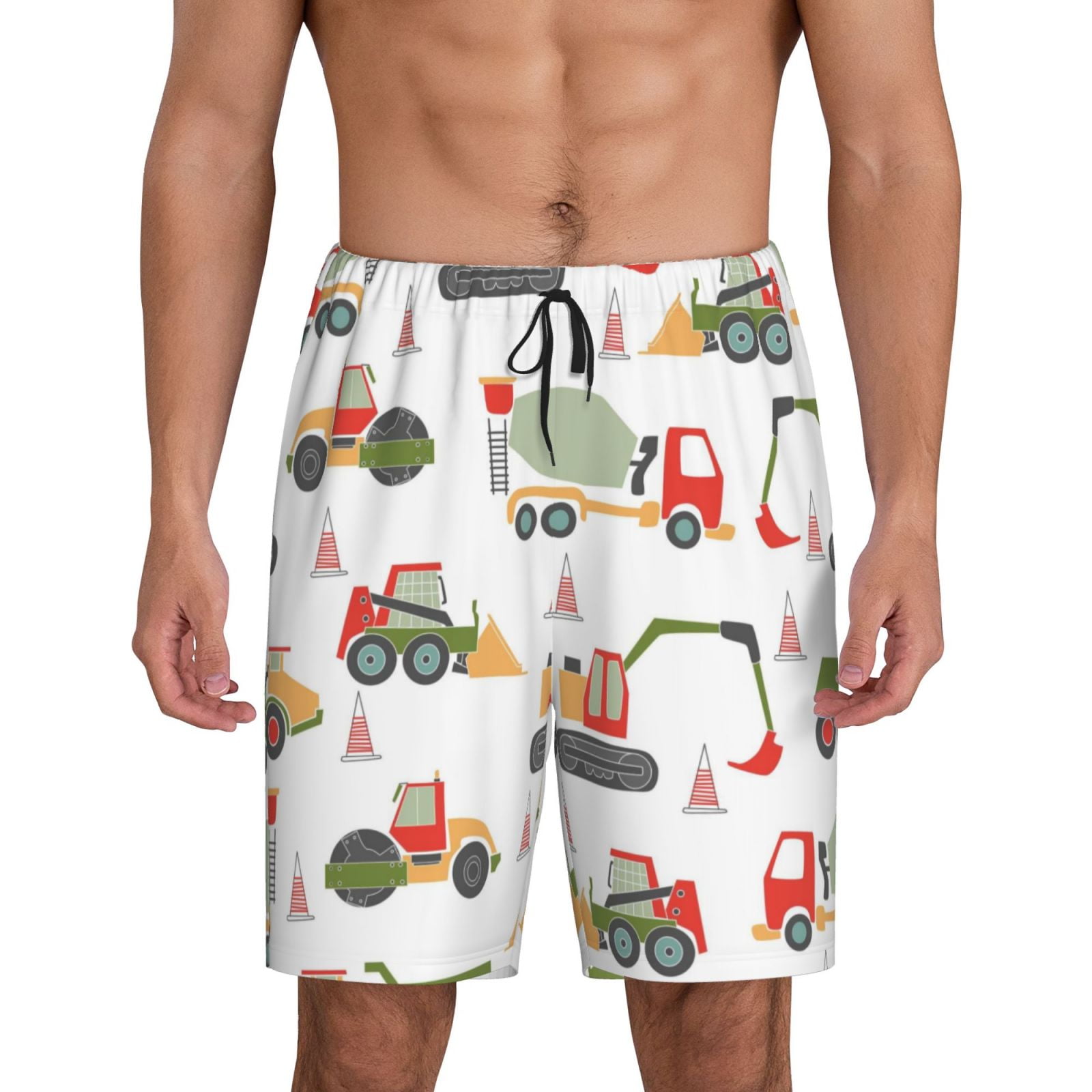 Coaee Excavator Men's Pajama Pants, Pajama Boxer Shorts with Elastic ...