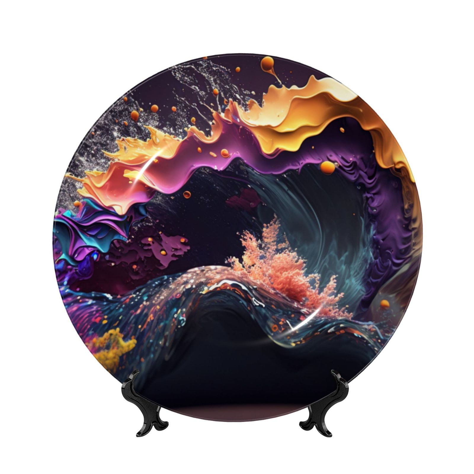 Coaee Explosive Fluid Splash Art for Bone China Decorative Plate ...