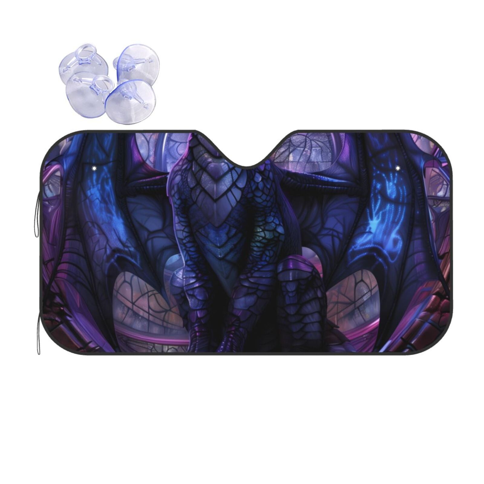 Coaee Fantasy Dragon In Cathedral Print Car Sunshade Windshield Sun ...