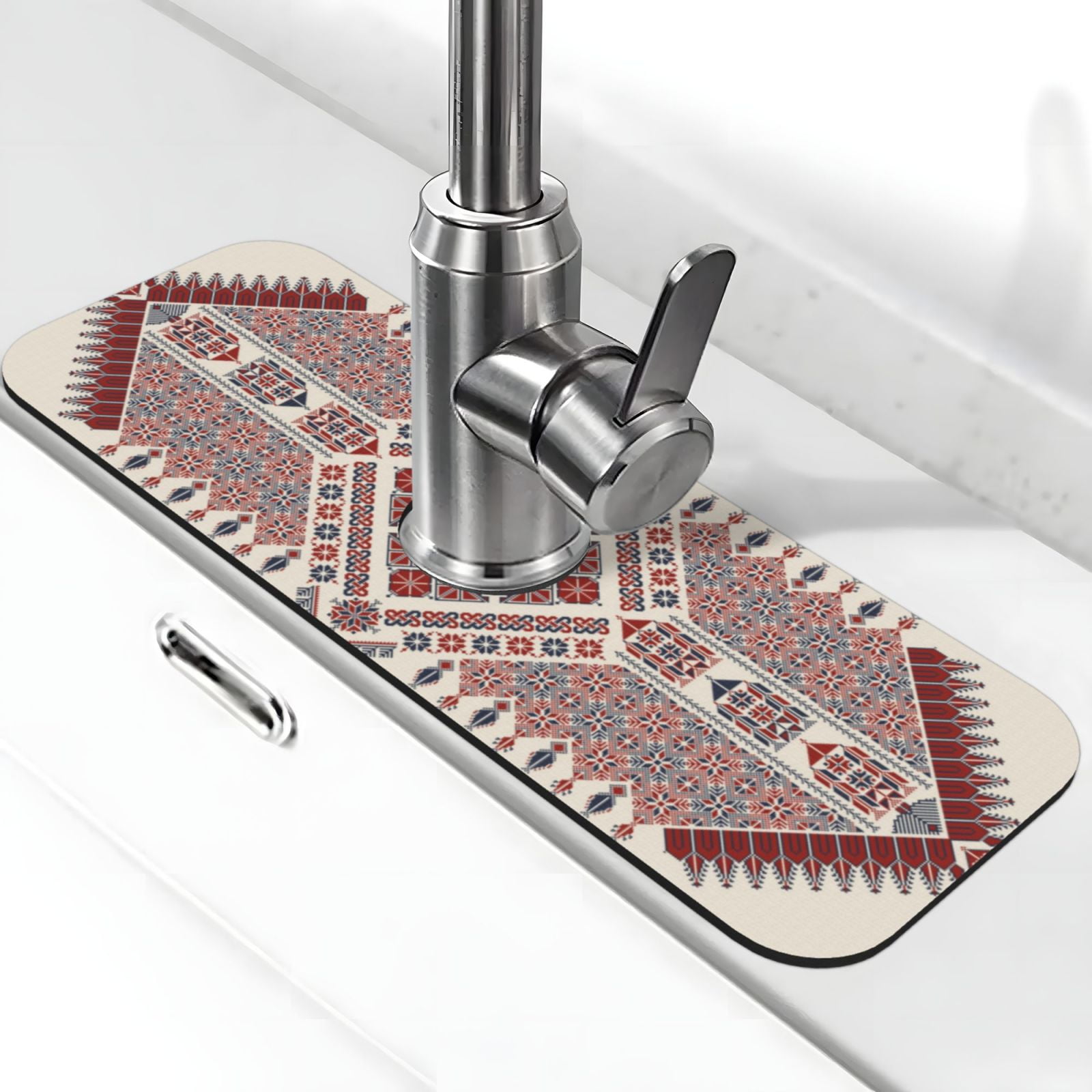 Coaee Fashion Tatreez2 for Kitchen Sink Splash Guard Sink Faucet Mat ...