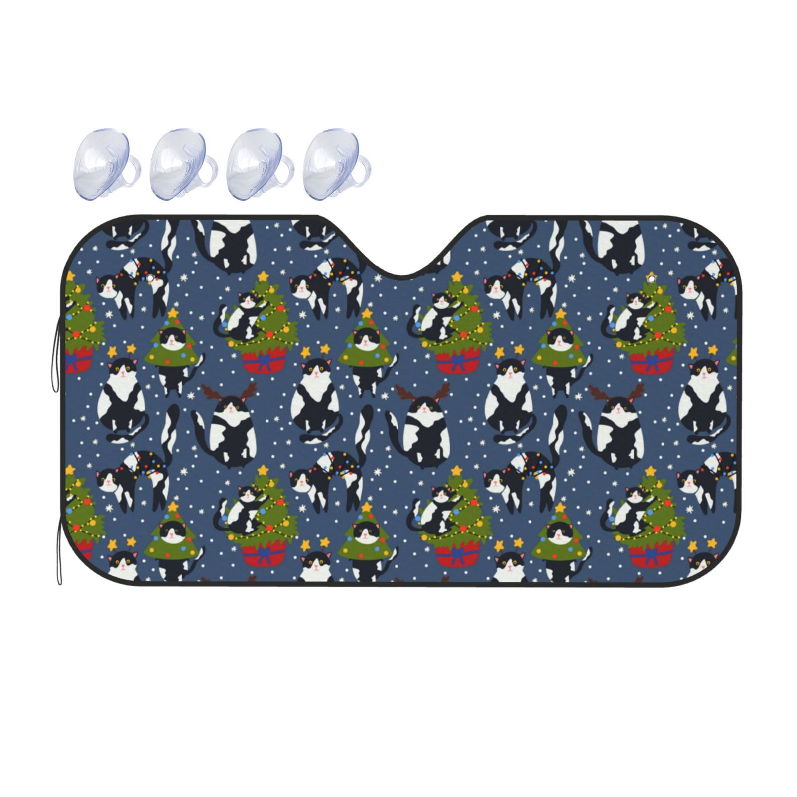 Coaee Festive Cats and Trees for Car Sunshade Windshield Sun Shade ...