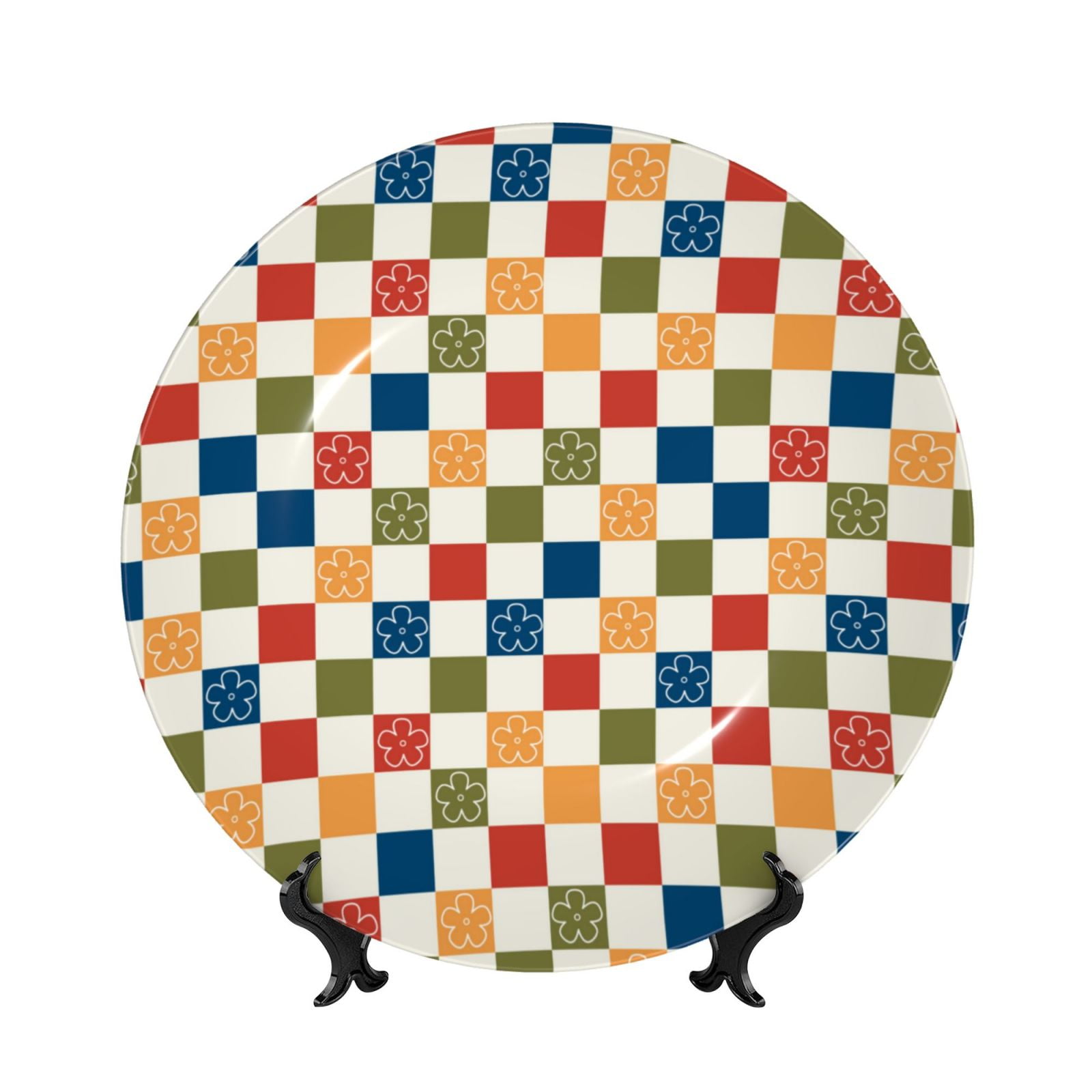 Coaee Floral Checkerboard for Bone China Decorative Plate Decorative ...