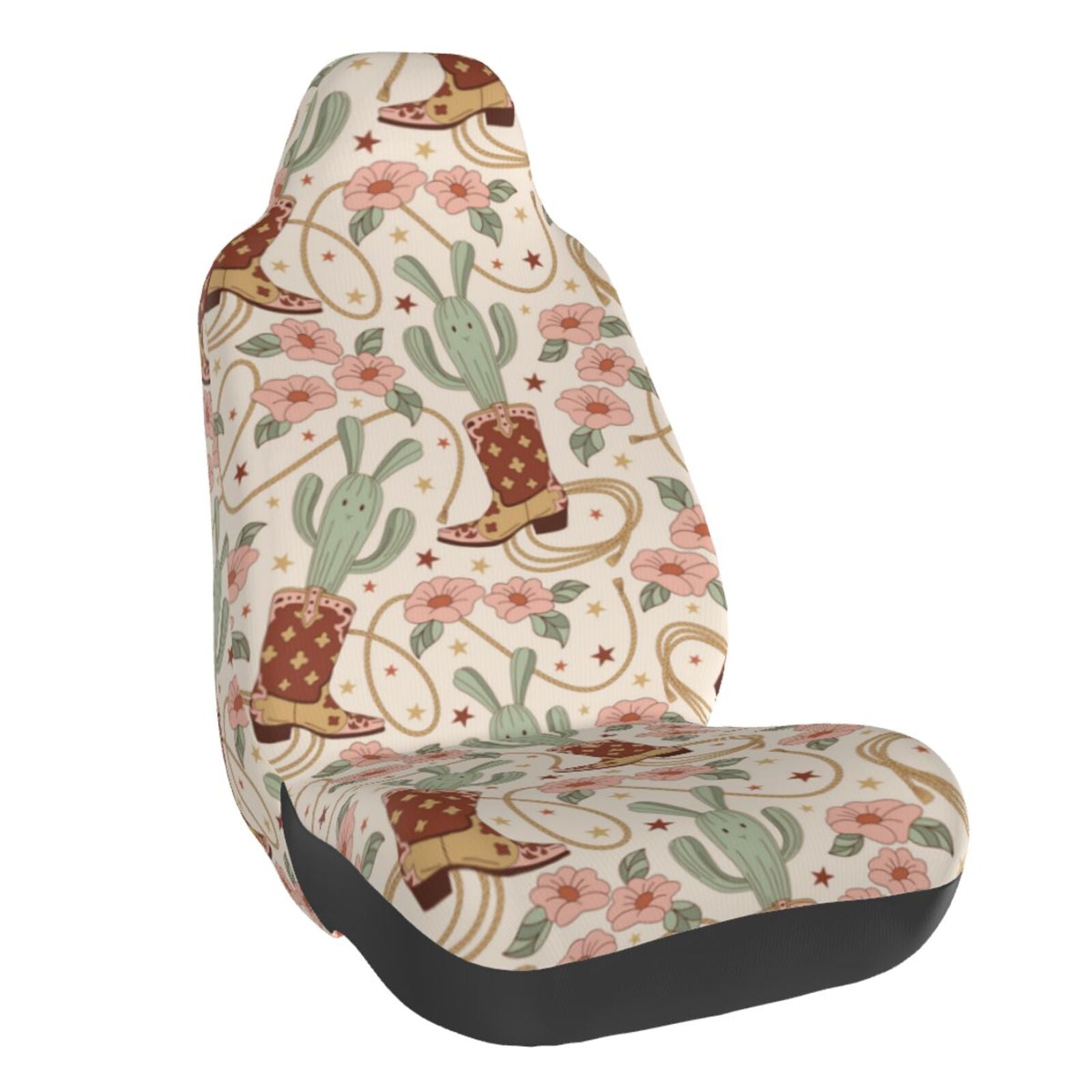 Coaee Floral Cowboy Boots for Front Car Seat Covers Automotive Seat ...